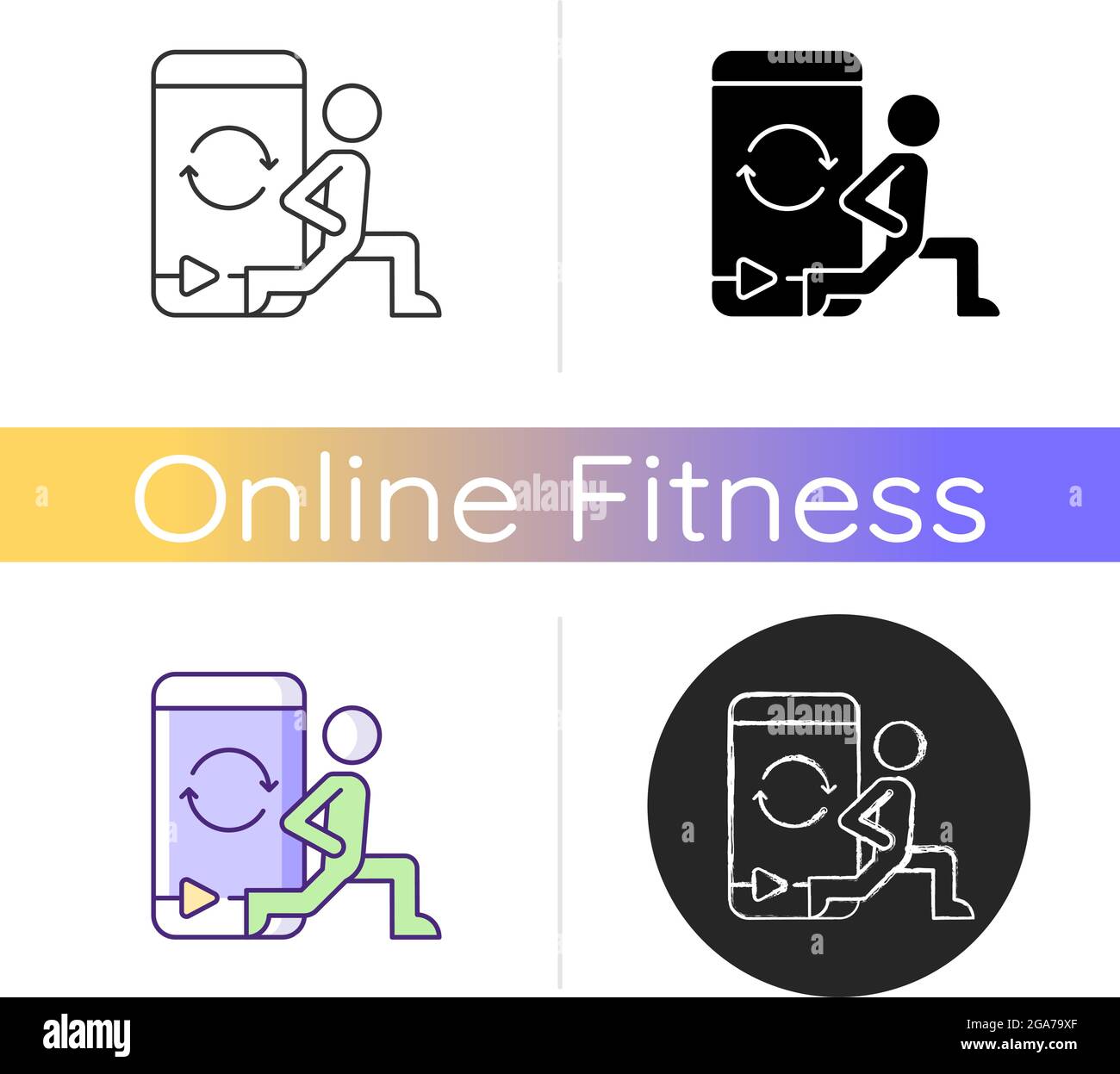 Online fitness circuit training icon Stock Vector Image & Art - Alamy