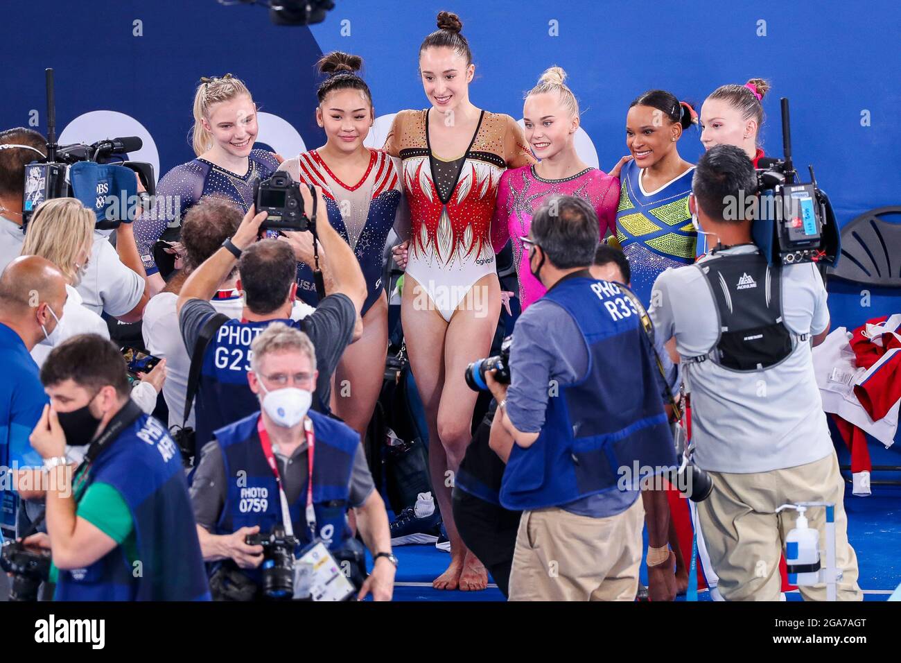 US Jade Carey, US Sunisa Lee, Belgian Nina Derwael, Russian Angelina ...