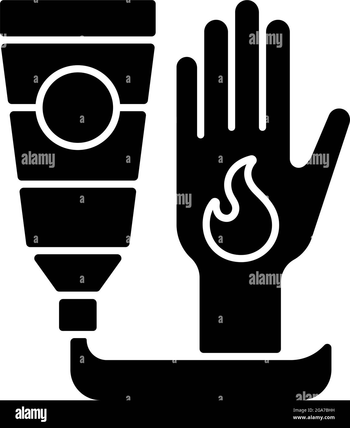 Hand burns pictogram hi-res stock photography and images - Alamy