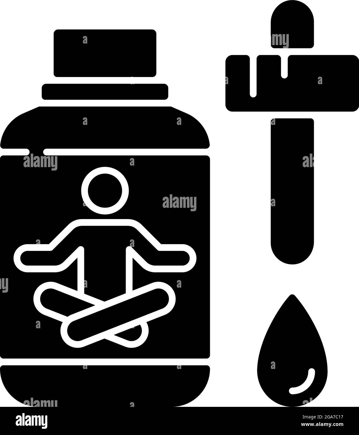 Sedative drops black glyph icon Stock Vector Image & Art - Alamy
