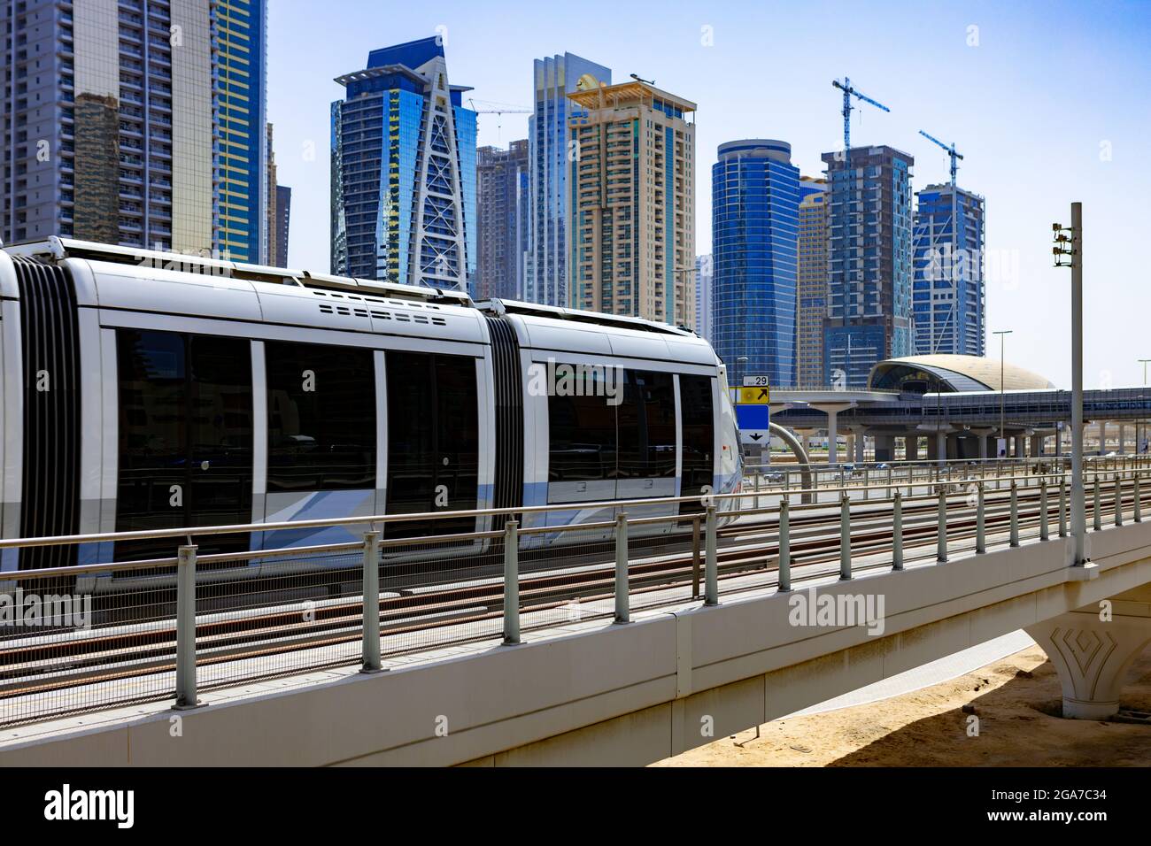 Futuristic building dubai metro tram hi-res stock photography and ...