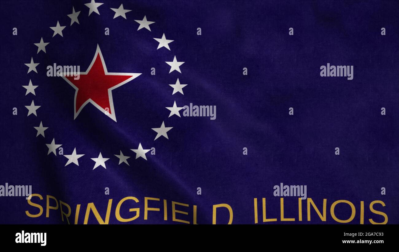 Springfield flag, Illinois, United States of America. 3d rendering ...