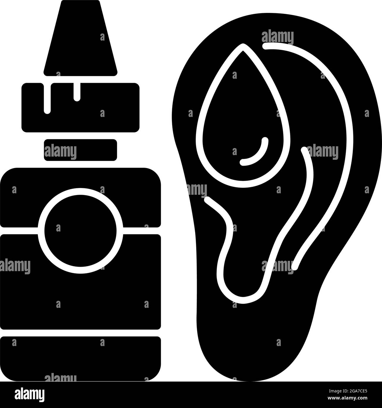 Ear drops black glyph icon Stock Vector Image & Art - Alamy