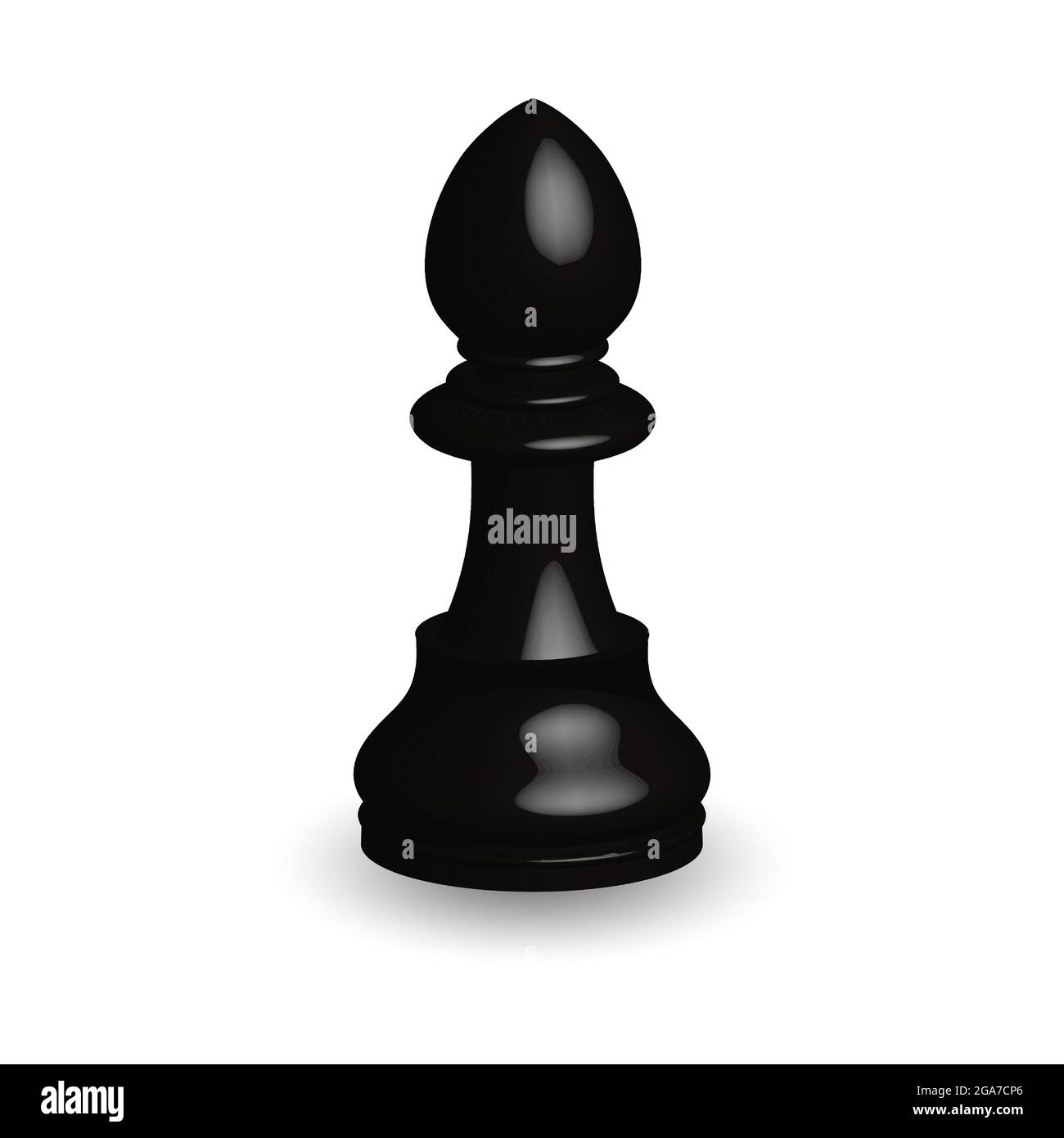 Black chess piece knight 3d on white background. Board game chess ...