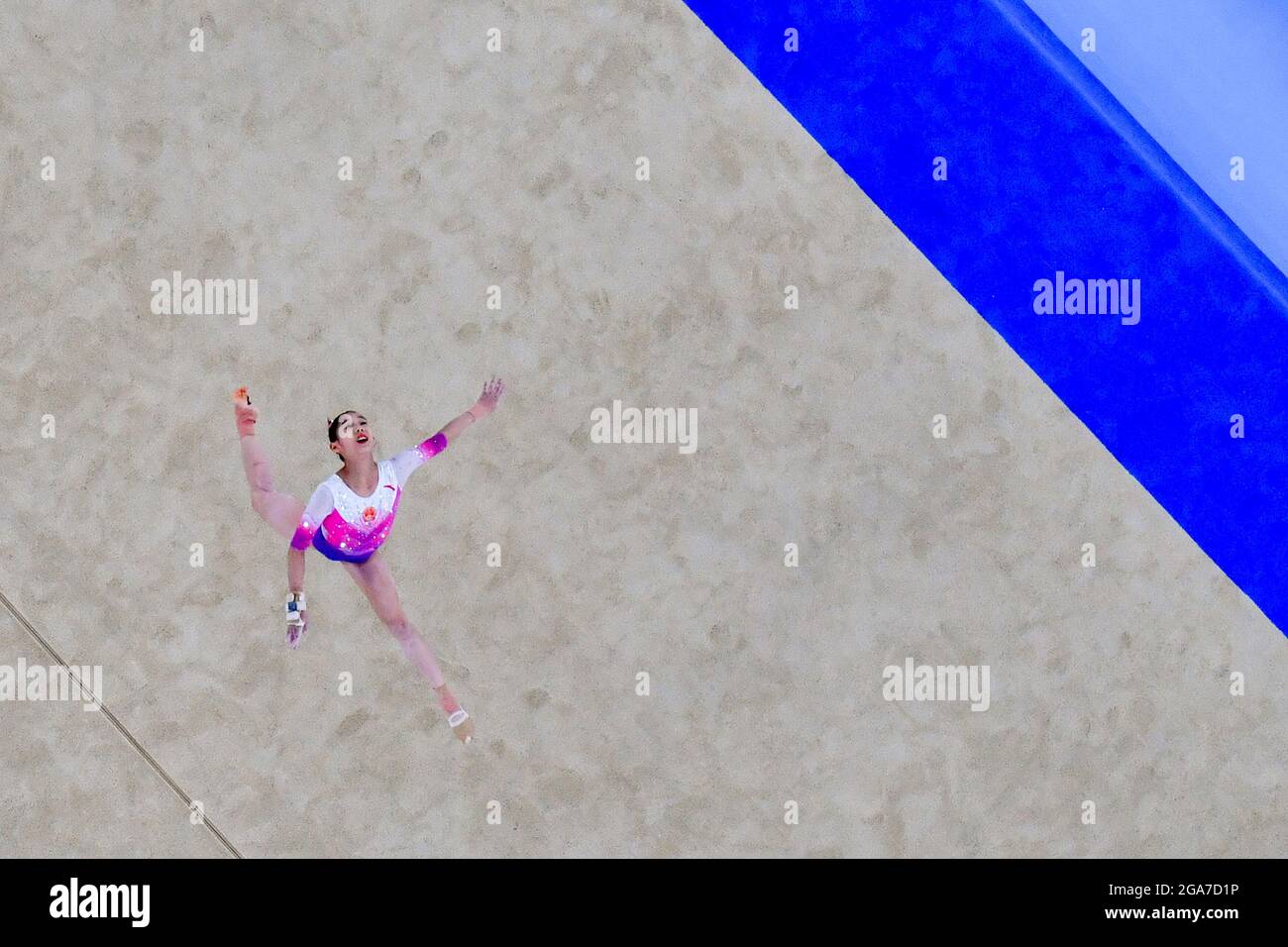 Tokyo, Japan. 29th July, 2021. Lu Yufei of China competes in the floor ...