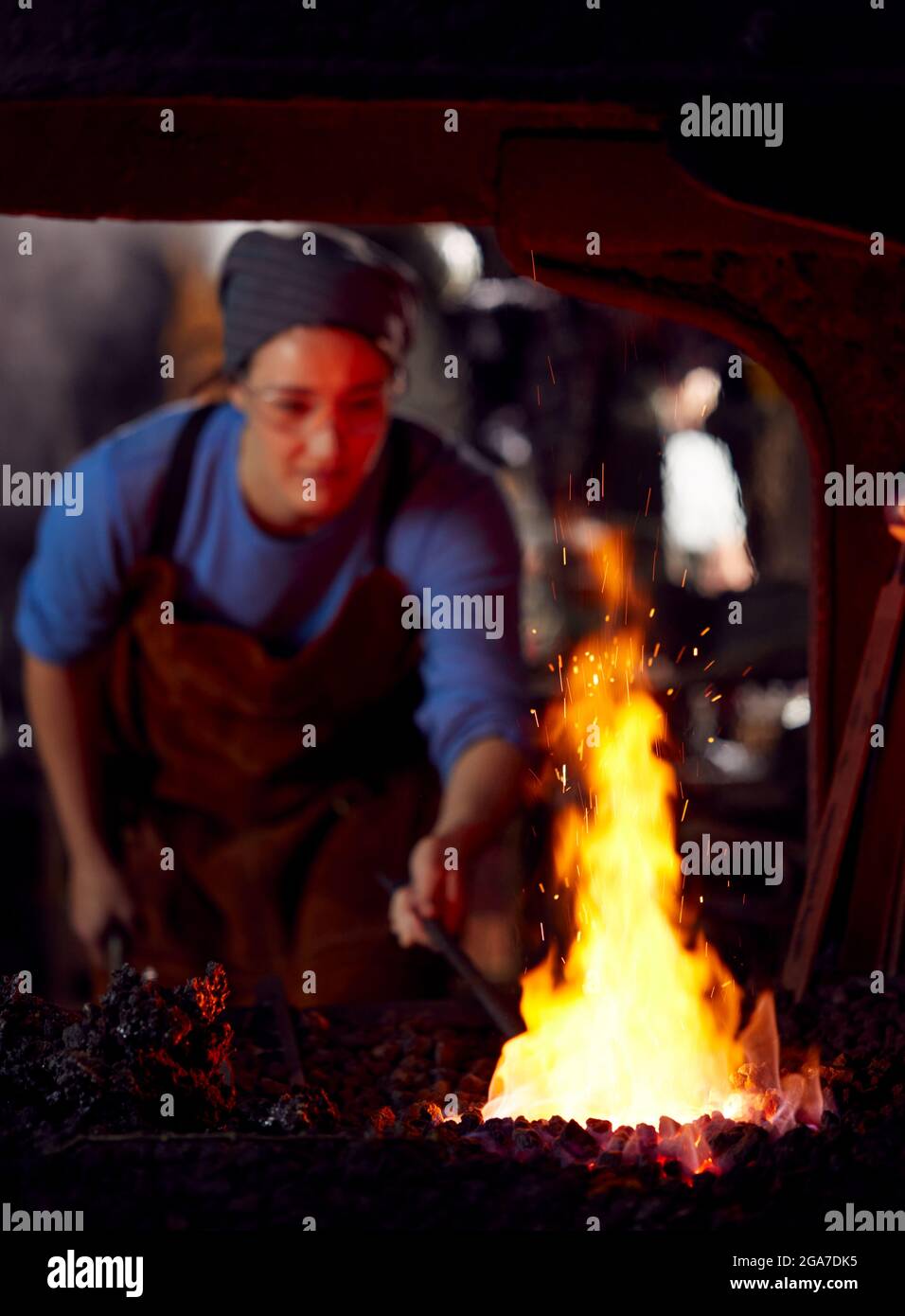 Woman blacksmith working in forge hi-res stock photography and images ...