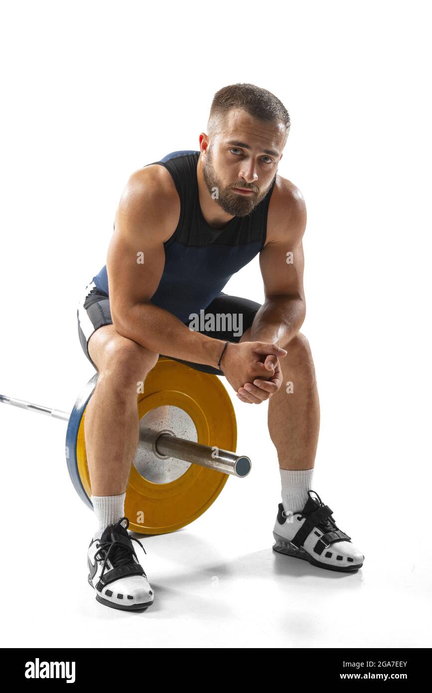 Heavy man sitting and full body hi-res stock photography and images - Alamy