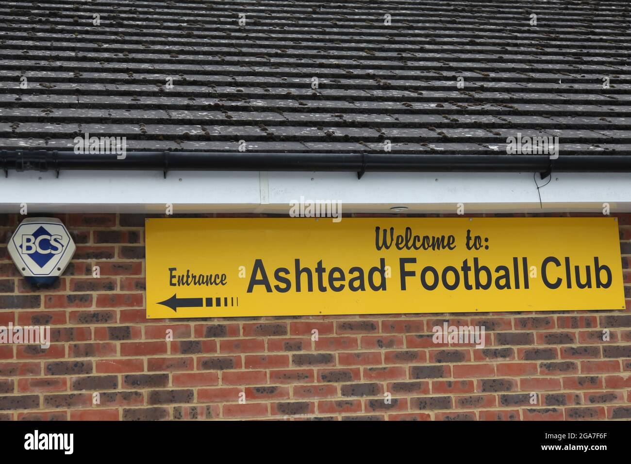 Sign for Ashtead FC (Football Club) entrance - Ashtead, Surrey, England ...