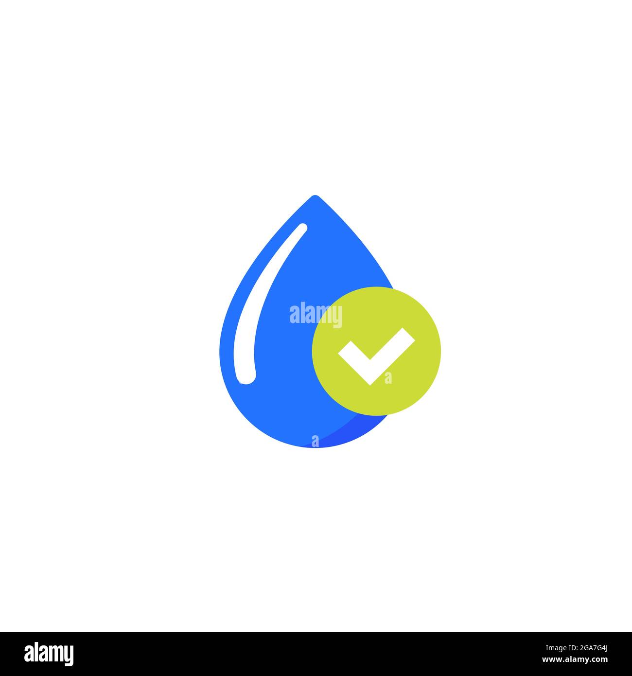 water drop icon and a check mark Stock Vector Image & Art - Alamy