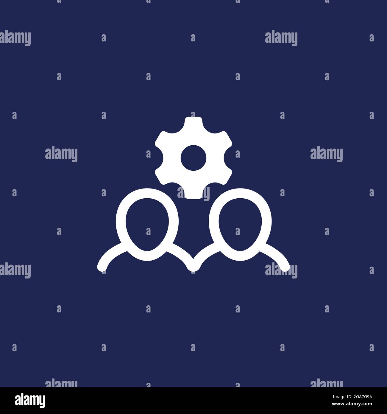 people interaction icon with gear Stock Vector Image & Art - Alamy