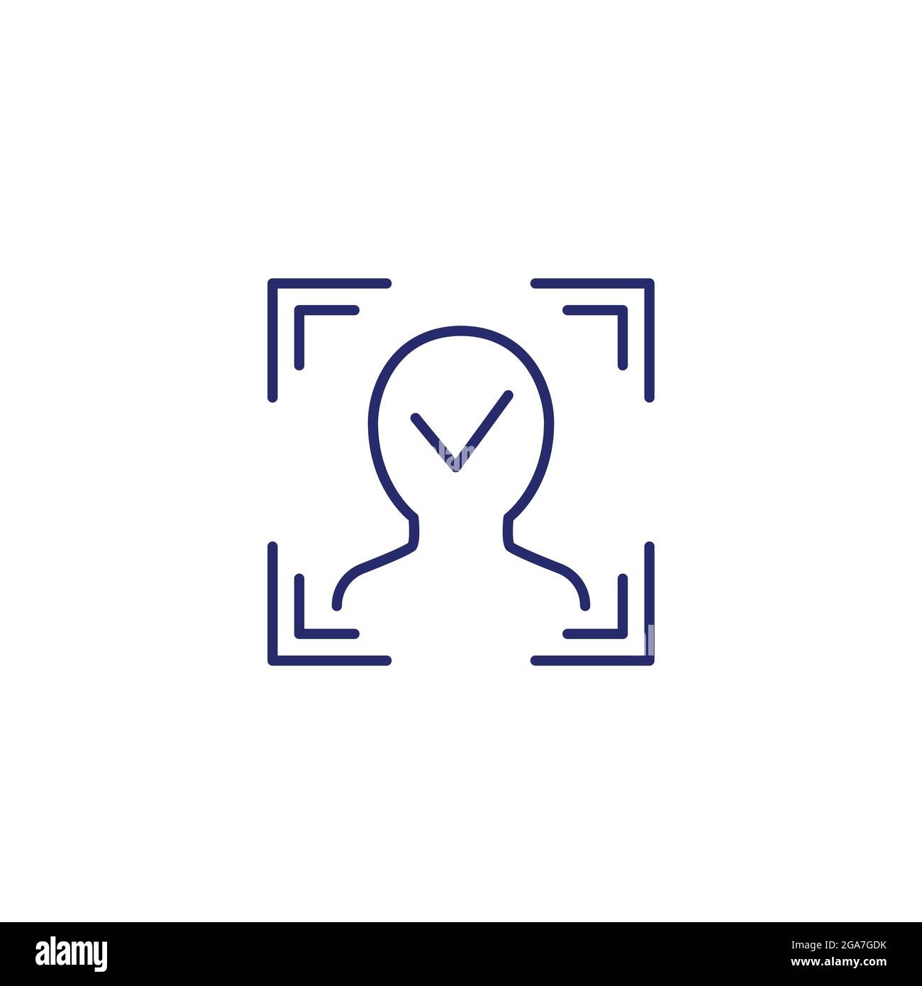 Scanning face line icon Cut Out Stock Images & Pictures - Alamy