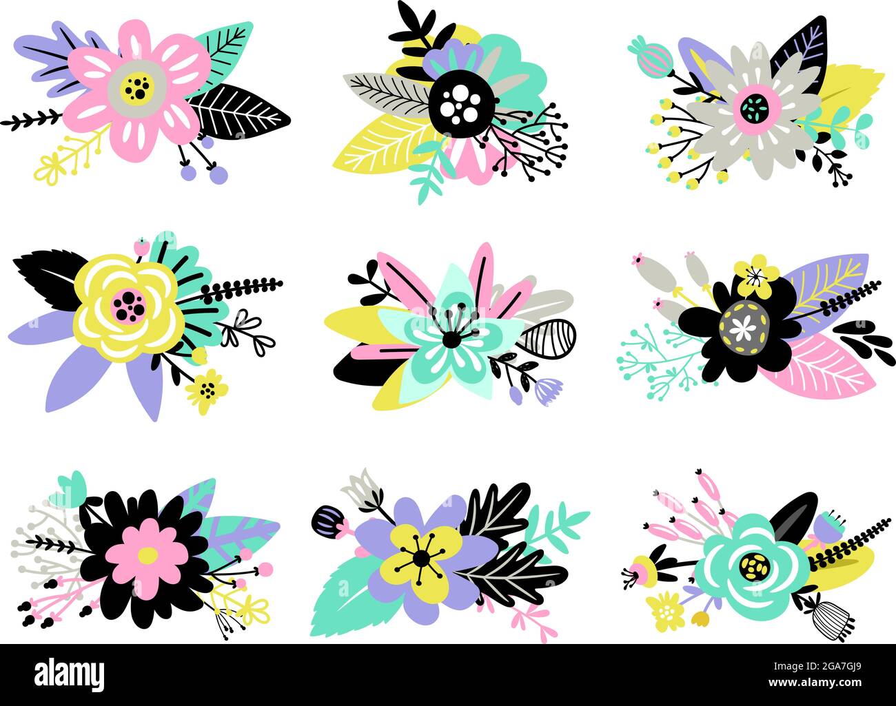 Nice flower bouquets Stock Vector Images - Alamy