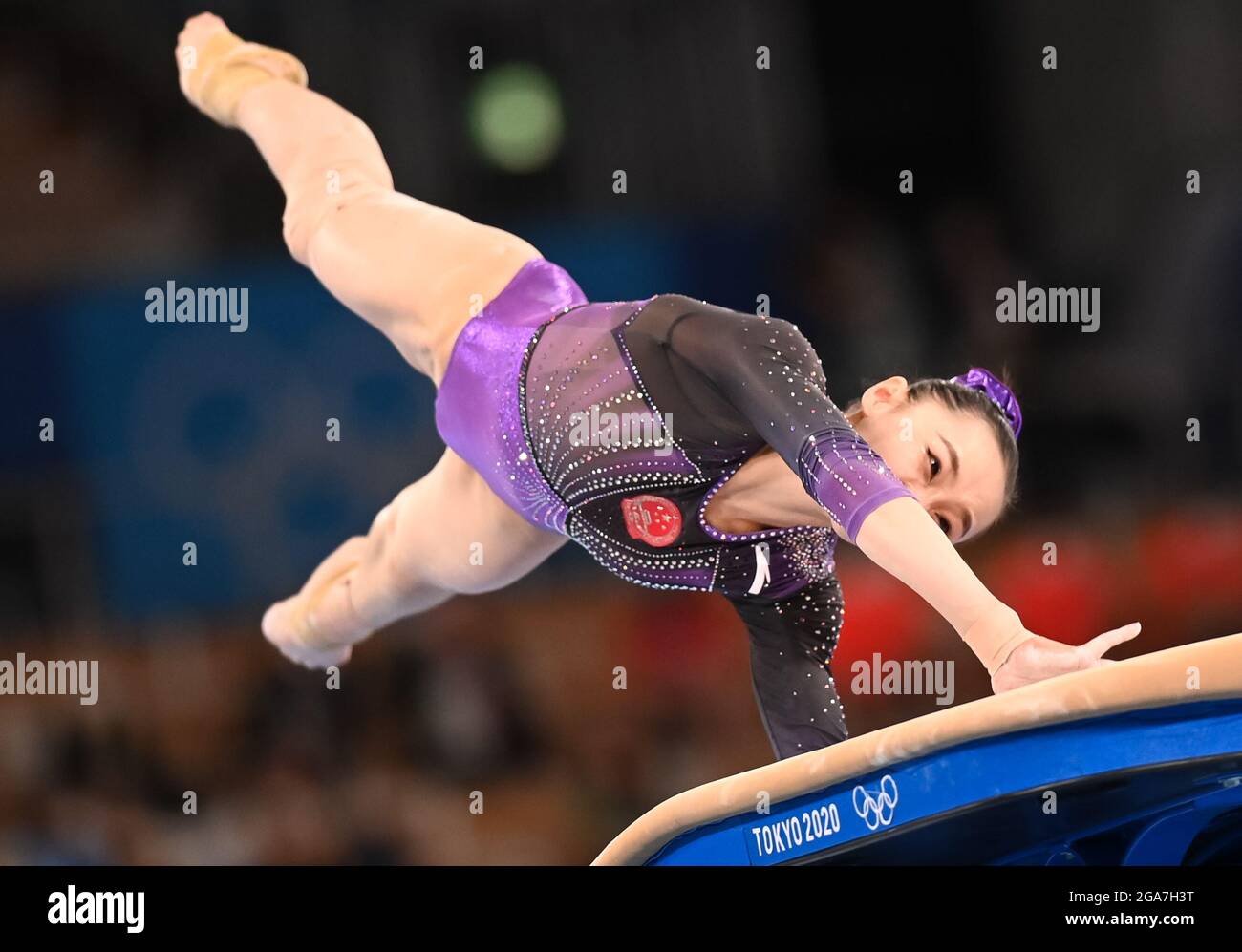 Tokyo, Japan. 29th July, 2021. Lu Yufei of China competes in the vault ...