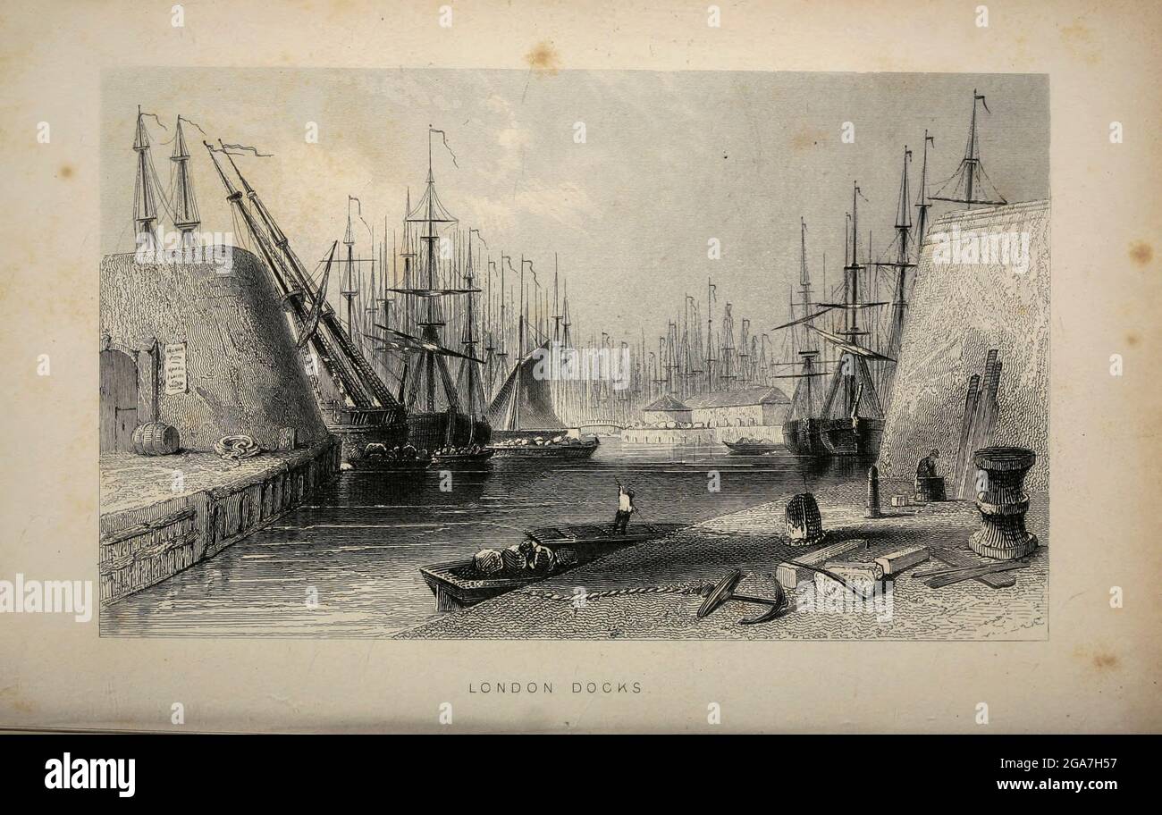 London Docks From the book Illustrated London, or a series of views in ...