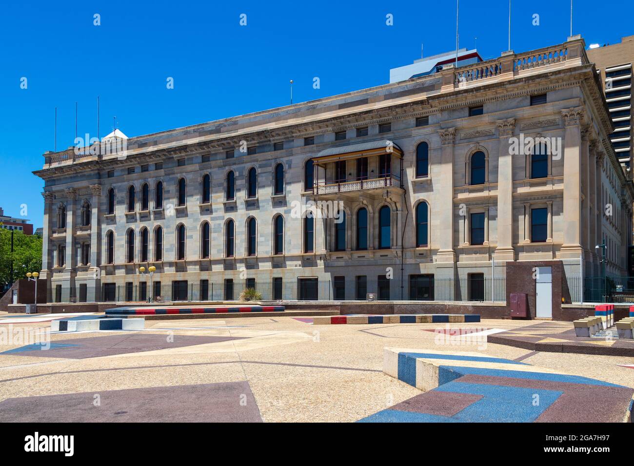 Parliament of South Australia building, rear side, facing a public ...