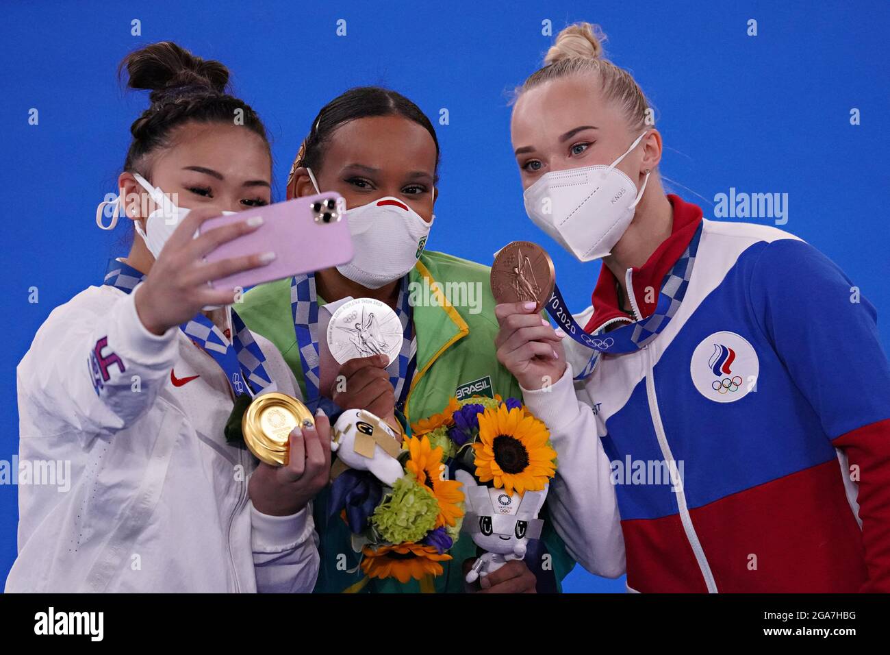 Tokyo, Japan. 29th July, 2021. Sunisa Lee of the United States, Rebeca ...
