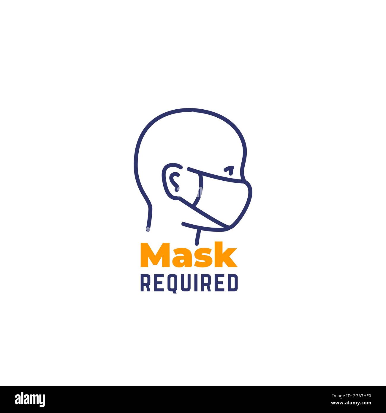 mask required sign, line icon on white Stock Vector Image & Art - Alamy