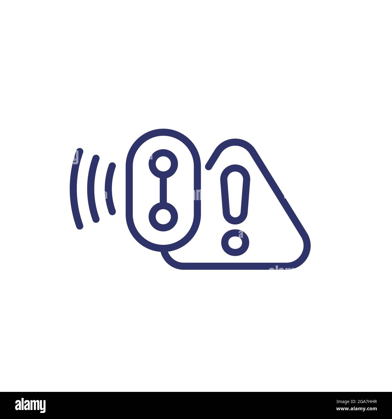 Sensor warning line icon on white, vector Stock Vector Image & Art - Alamy