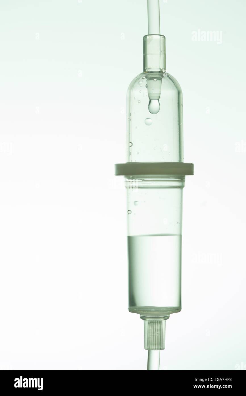 Saline solution drop, close up shot Stock Photo - Alamy