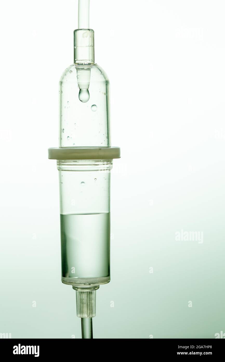 Saline solution drop, close up shot Stock Photo - Alamy
