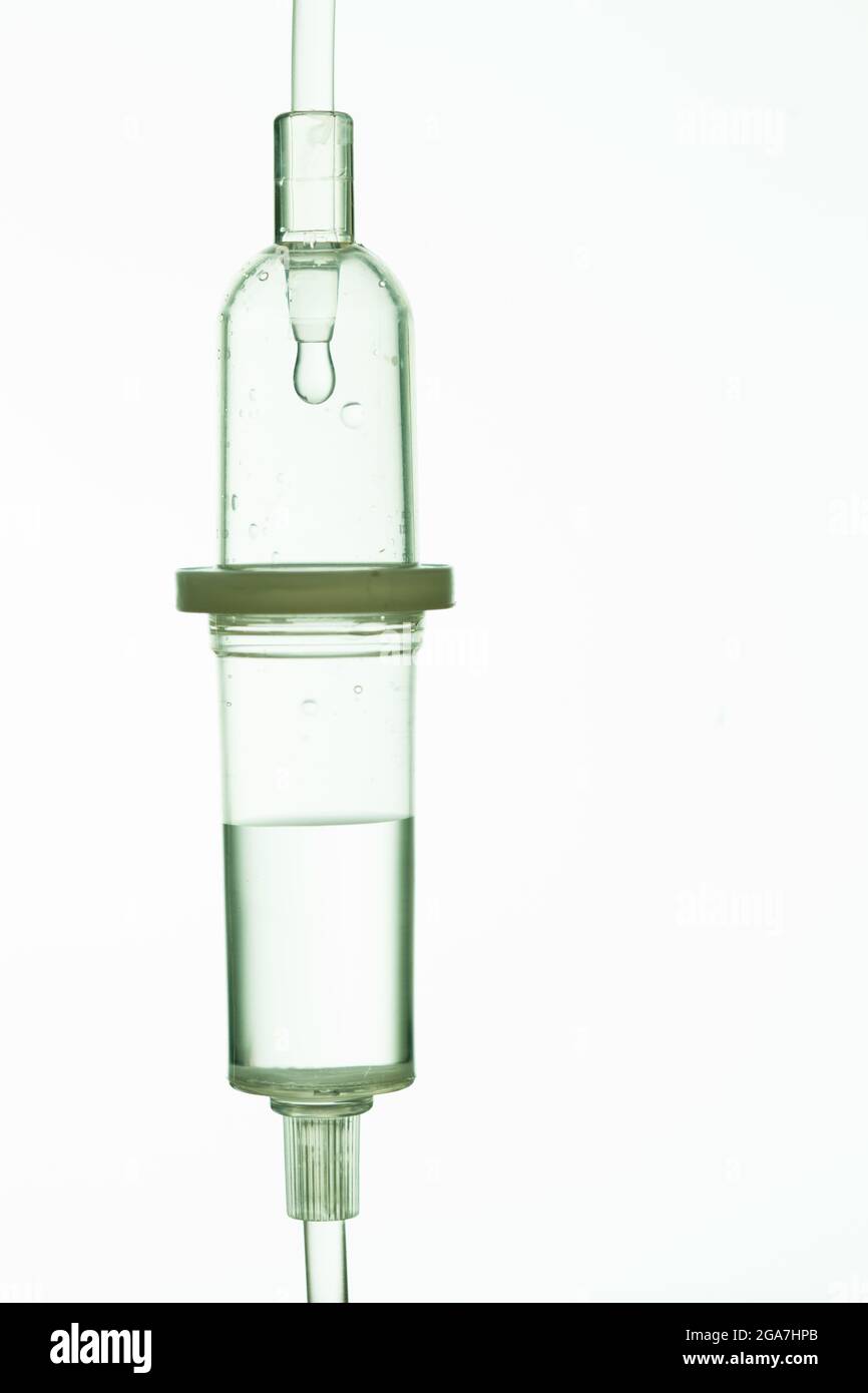 Saline solution drop, close up shot Stock Photo - Alamy