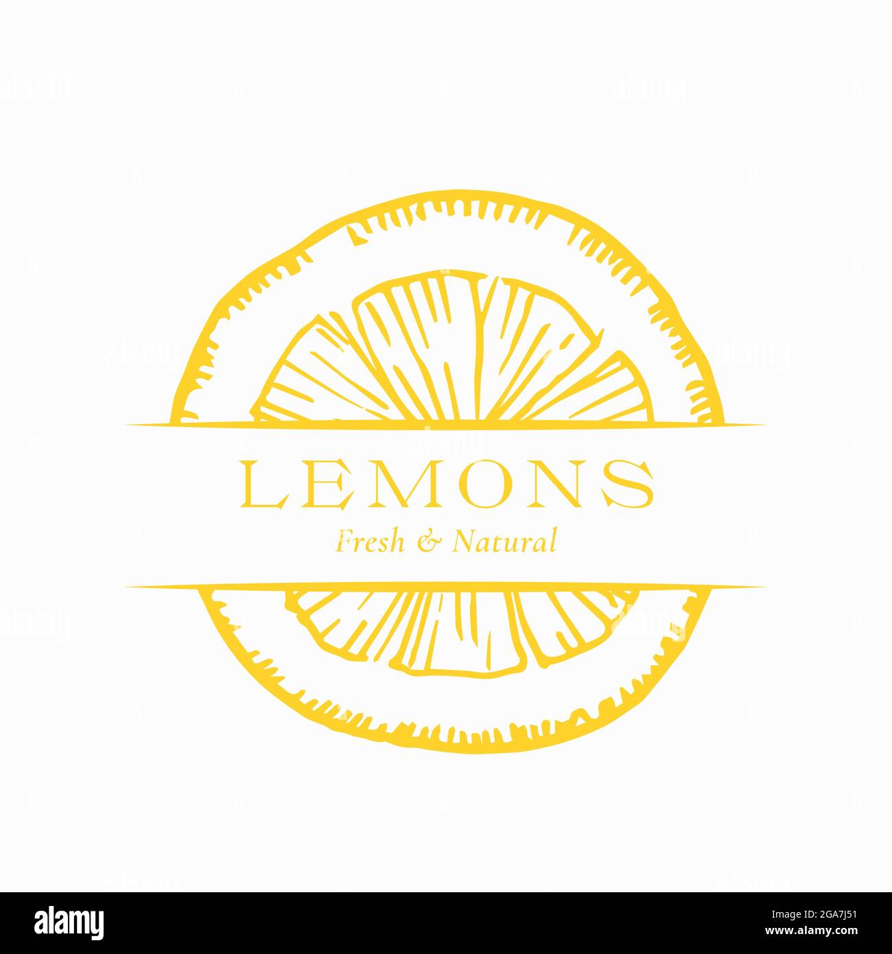 Fresh Lemons Organic Abstract Vector Sign, Symbol or Logo Template ...