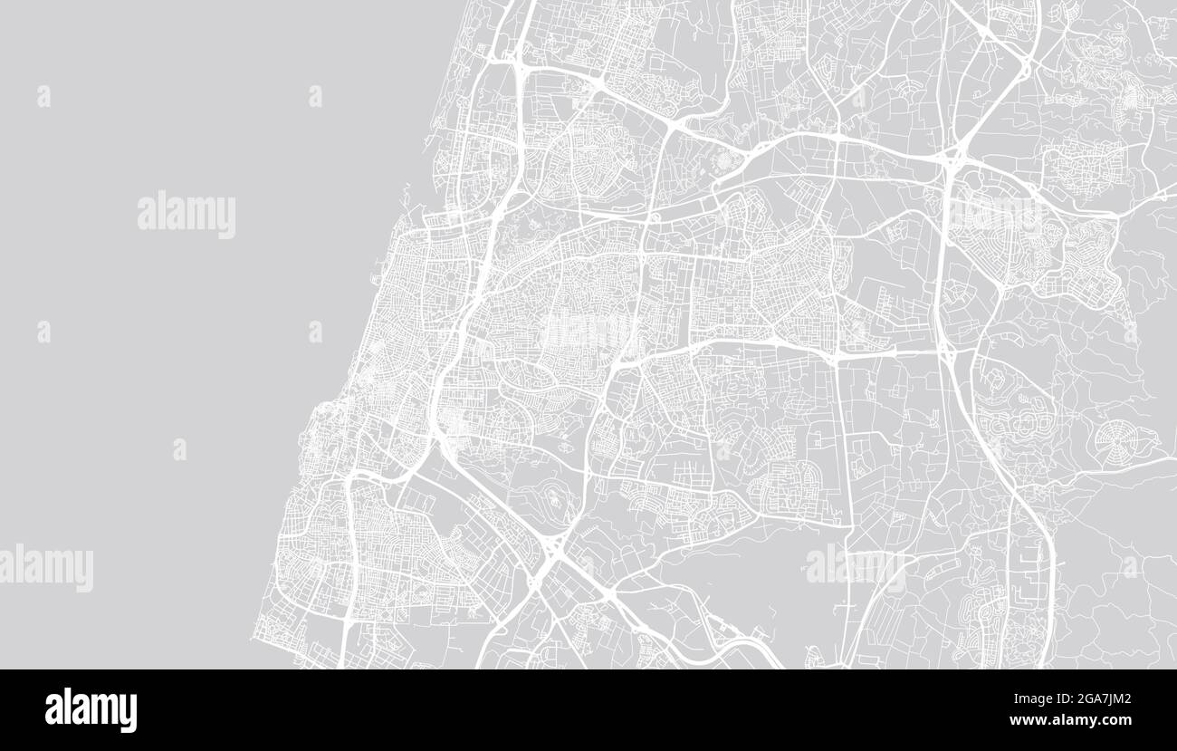 Urban vector city map of Tel Aviv, Israel, middle east Stock Vector ...