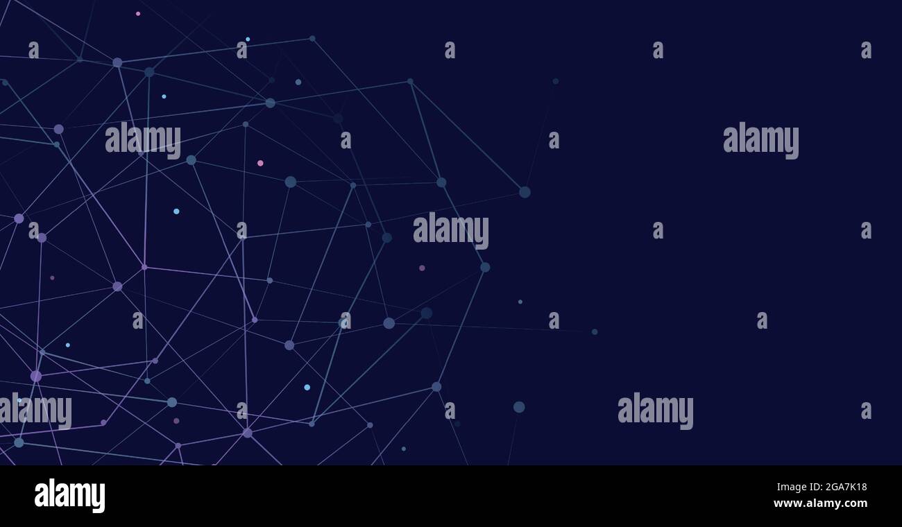 Abstract blue lines and dots background - Vector illustration Stock ...