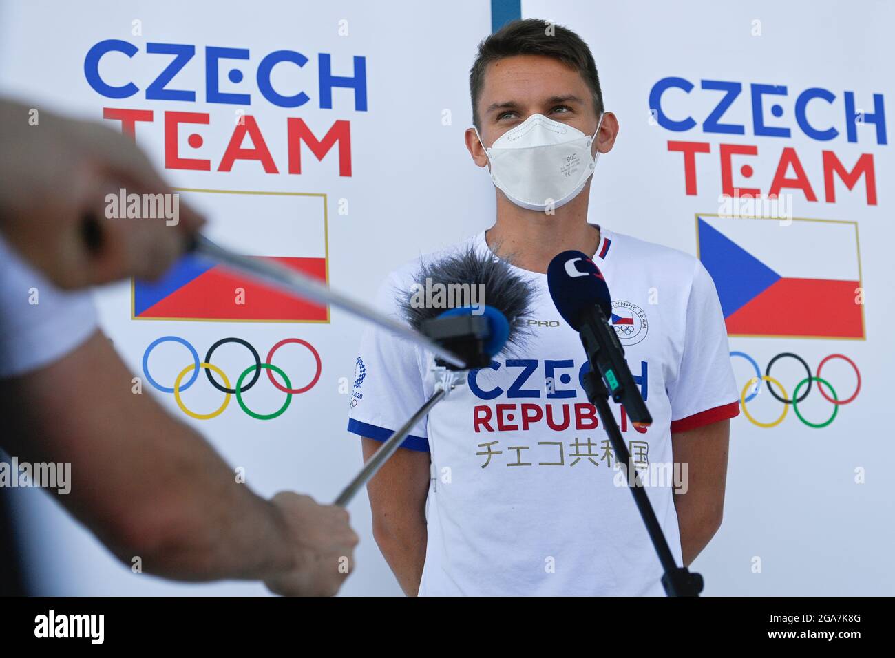 Prague, Czech Republic. 29th July, 2021. Czech modern pentathlete ...