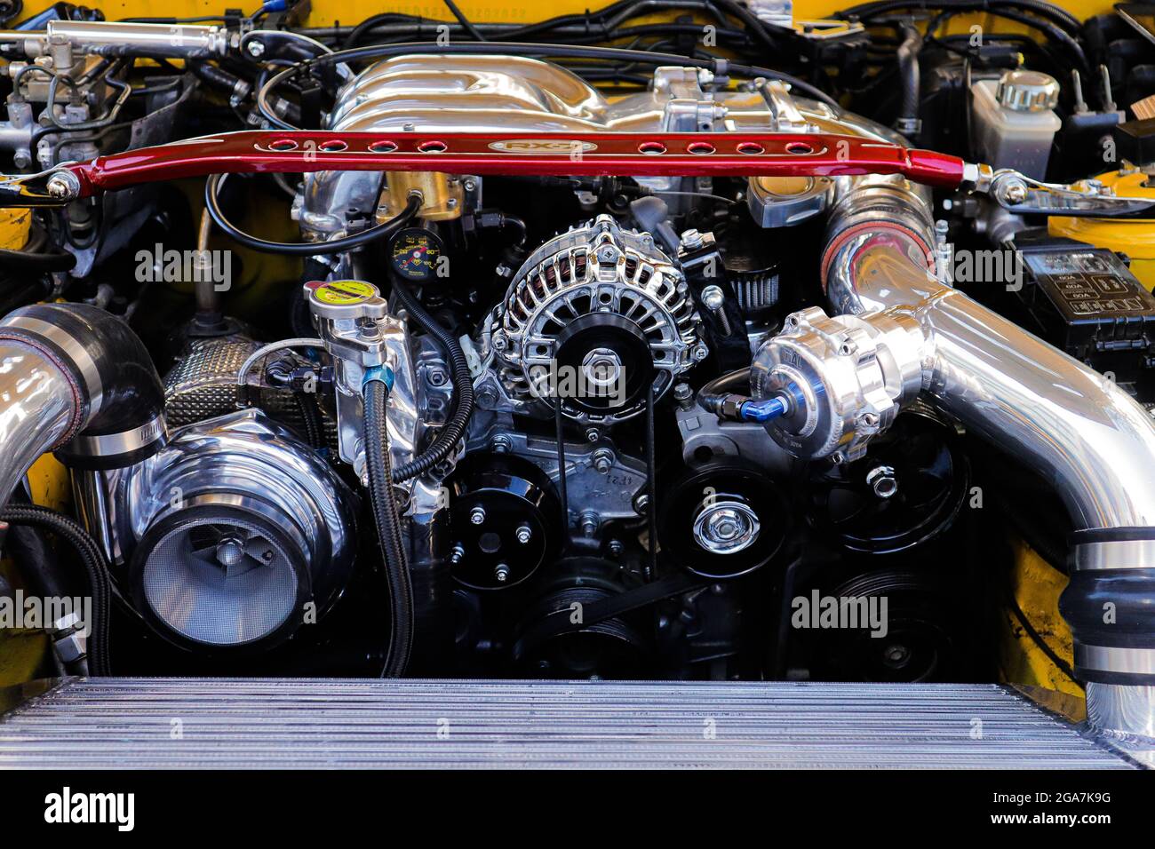 Closeup of the car engine details Stock Photo - Alamy