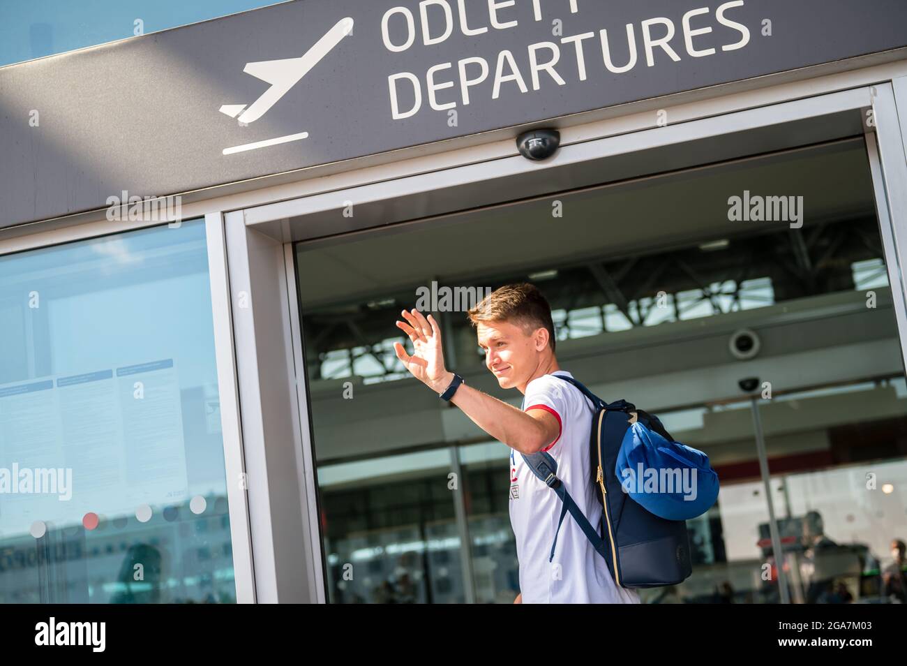 Czech modern pentathlete Martin Vlach departures from the Vaclav Havel ...