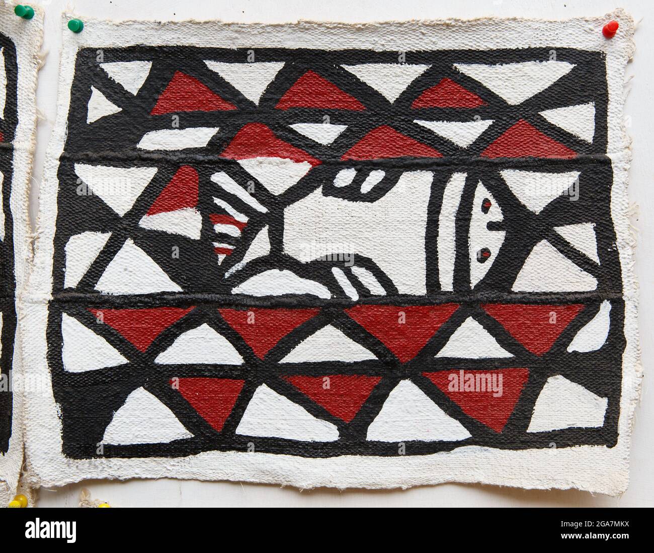 Pattern of native Ghana style painting on cloth Stock Photo - Alamy