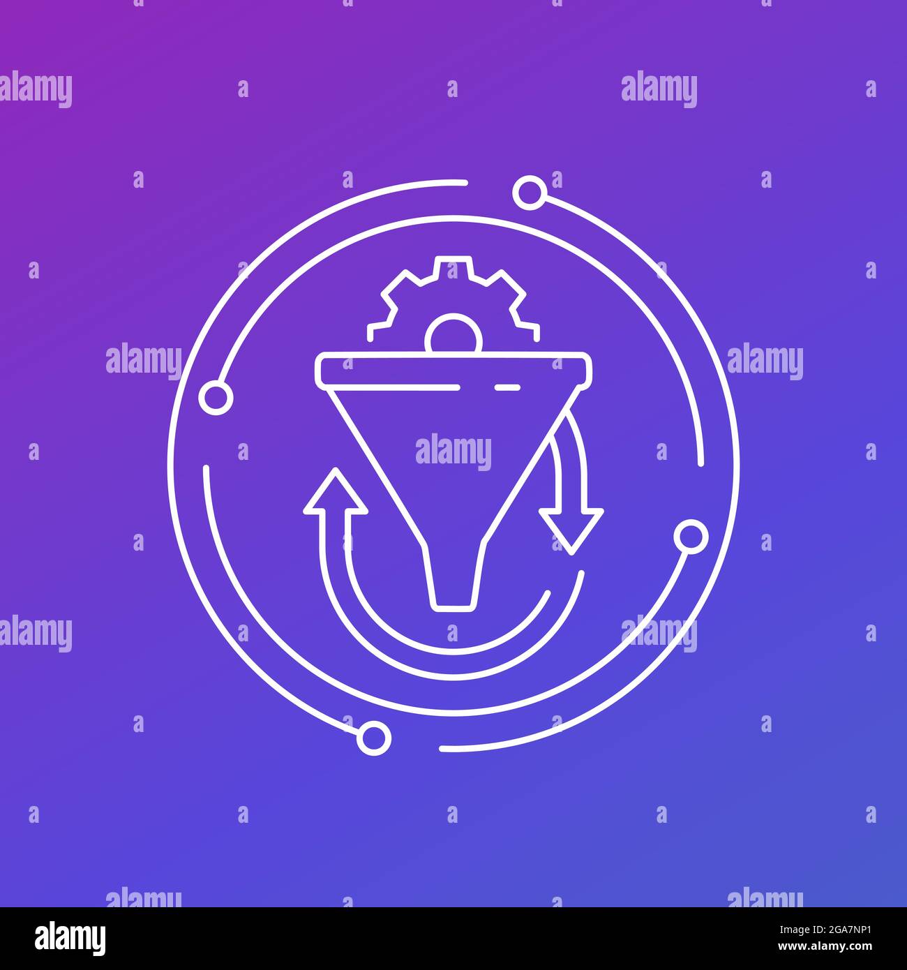 Conversion rate, funnel line vector icon Stock Vector Image & Art - Alamy