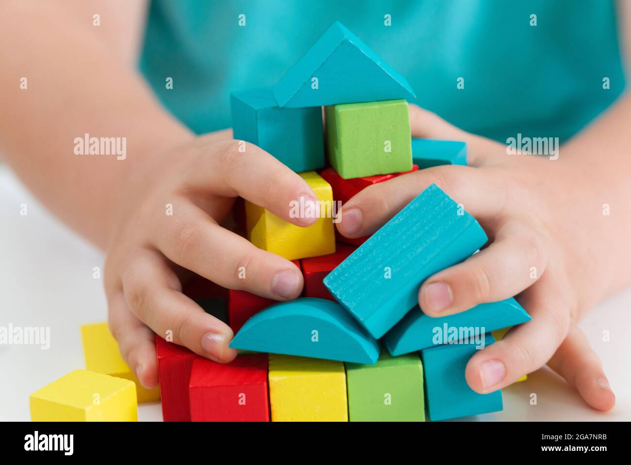 Boy Playing Building Wooden Blocks Stock Photo - Alamy Boy Playing Building Wooden Blocks Stock Photo - Alamy