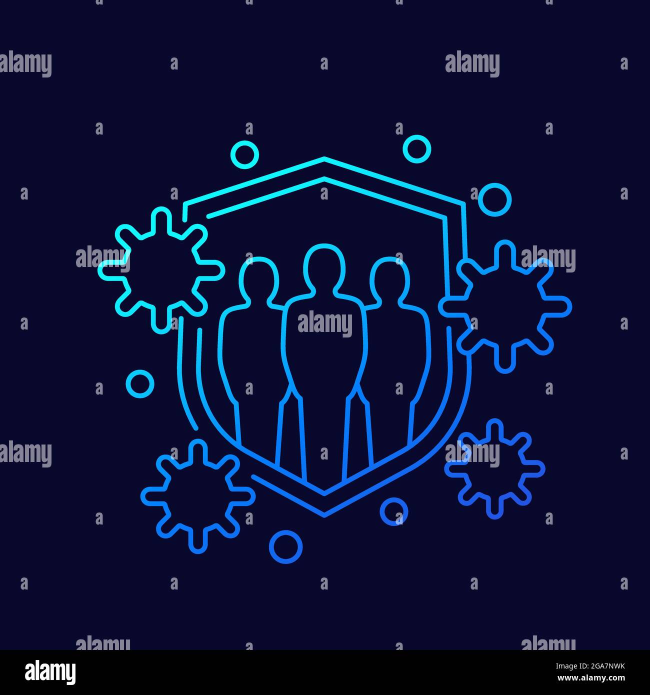 immune system, strong immunity line vector icon Stock Vector Image ...