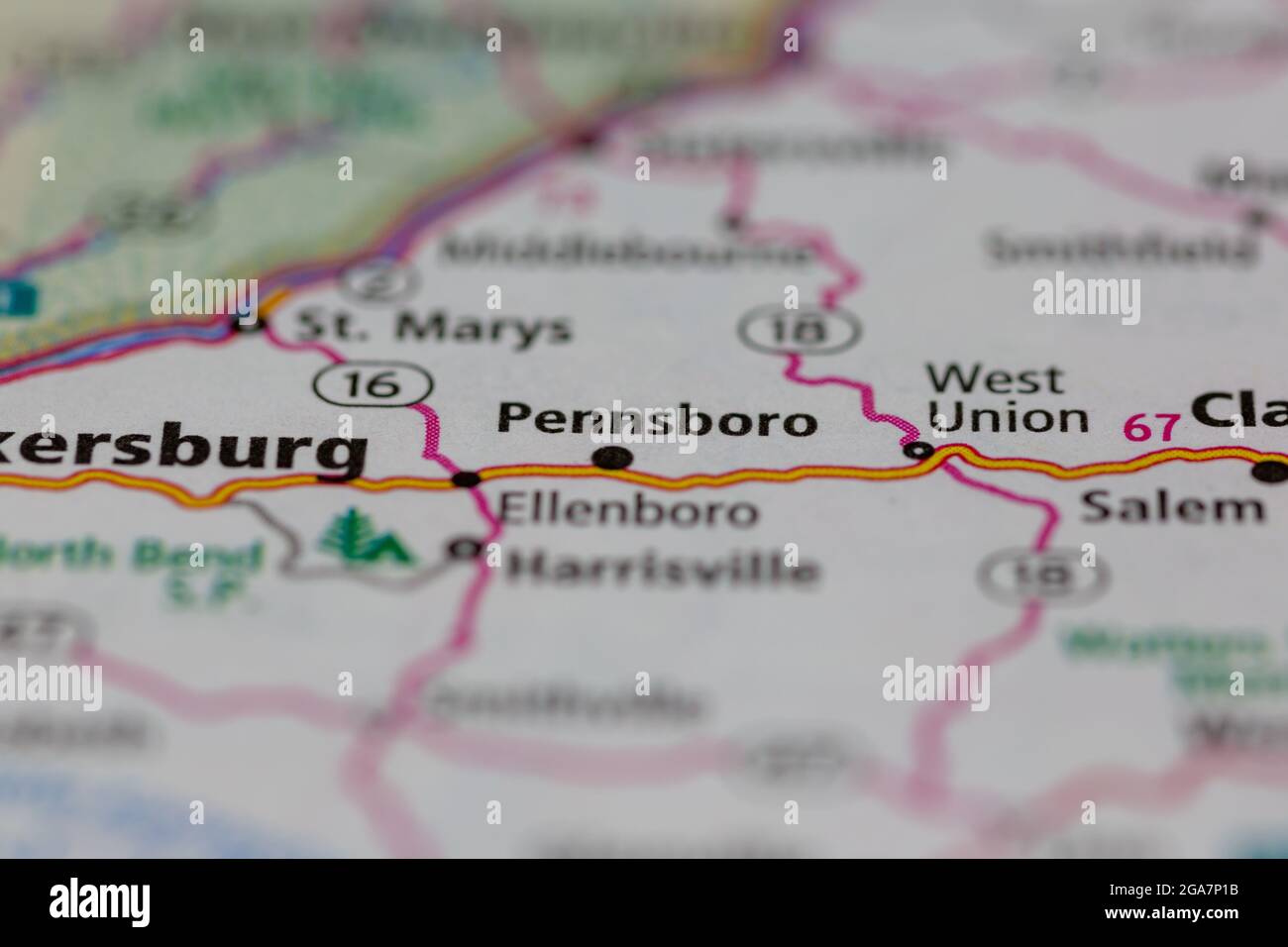 Pennsboro virginia on a map hi-res stock photography and images - Alamy