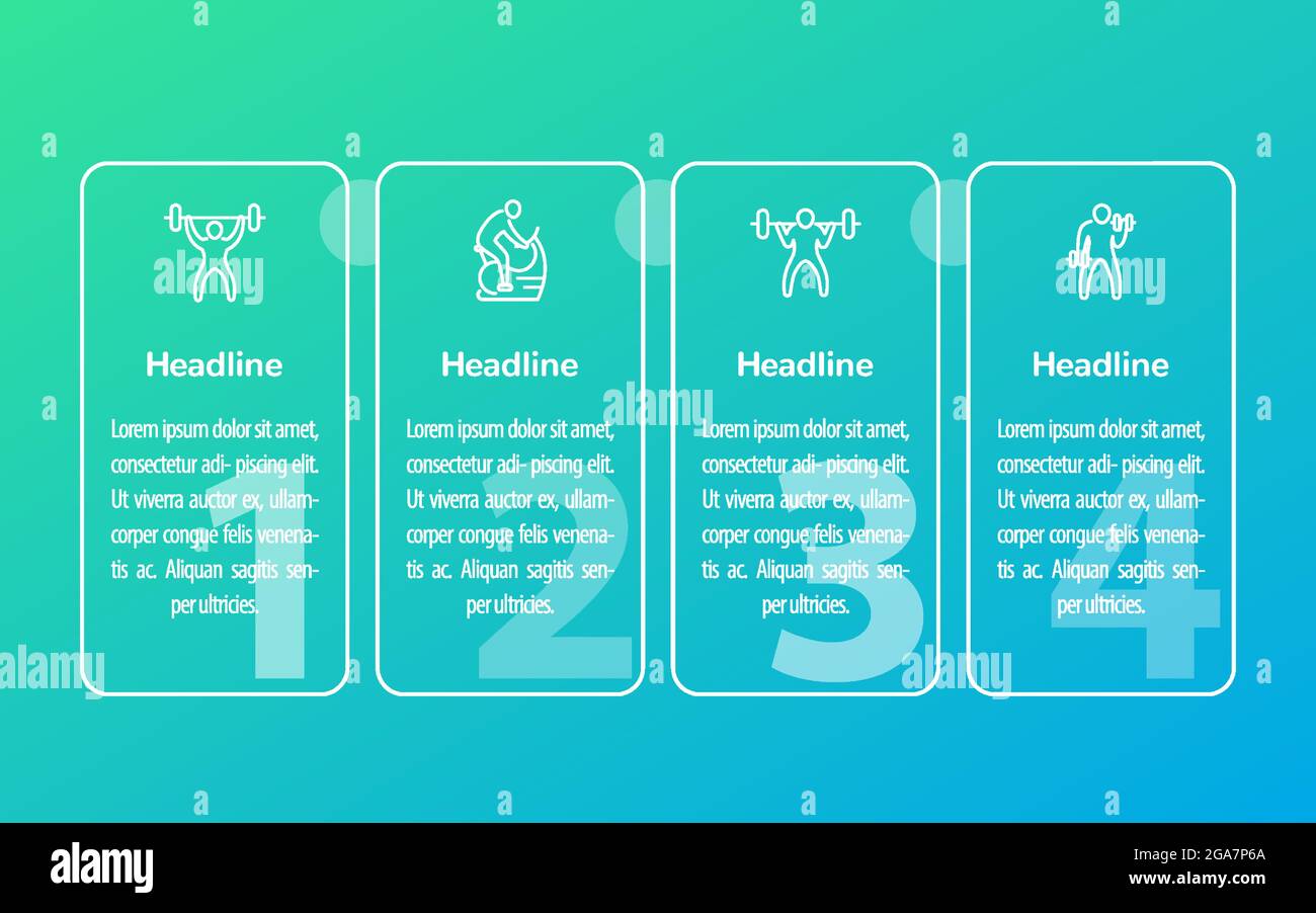 Gym training and workout, 4 steps infographics Stock Vector Image & Art ...