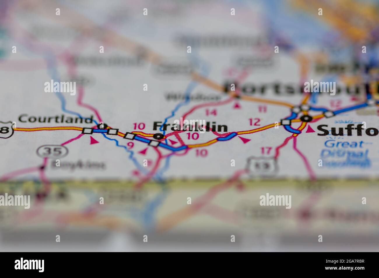 Franklin virginia on a map hi-res stock photography and images - Alamy