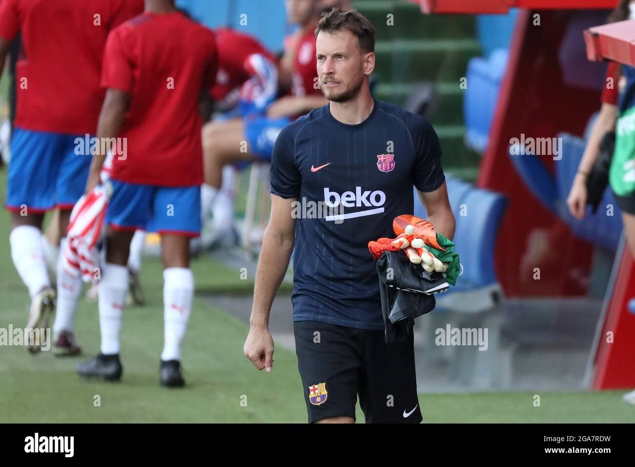 Neto (Barcelona) before the friendly match between Barcelona and Girona ...