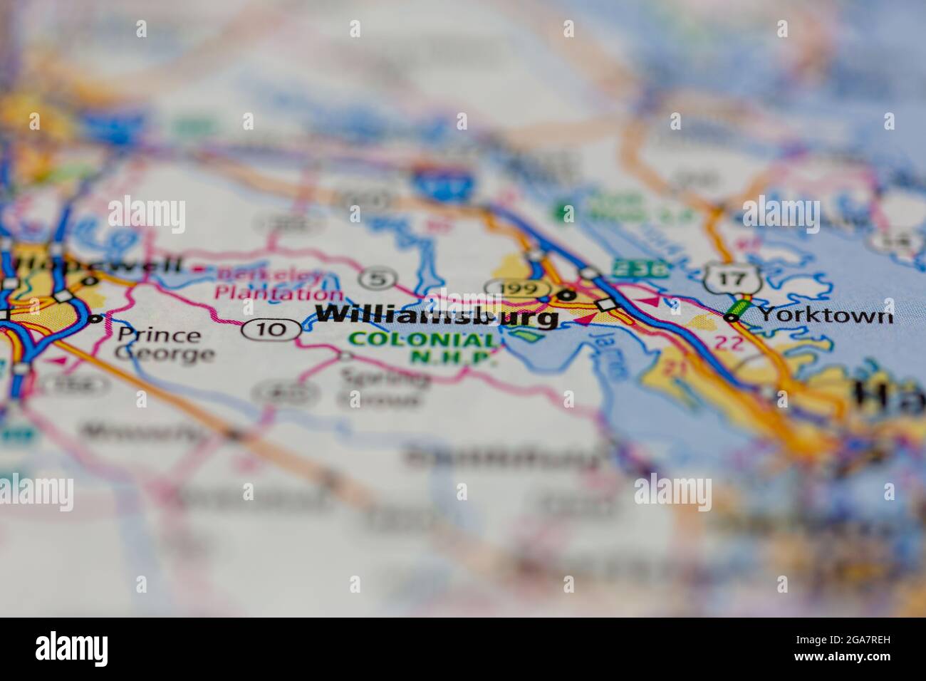 Williamsburg on a map hi-res stock photography and images - Alamy