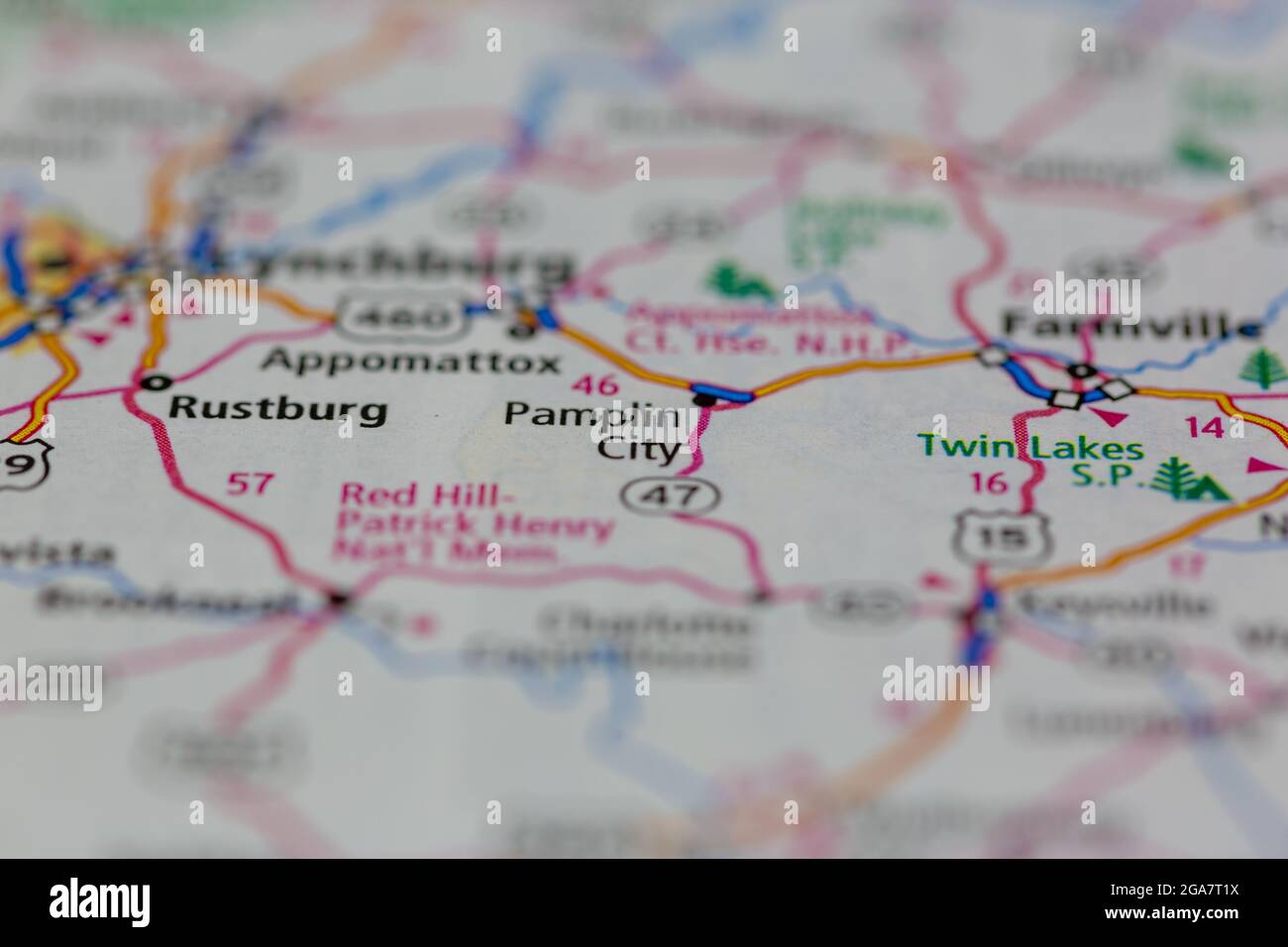 Map of pamplin city hi-res stock photography and images - Alamy