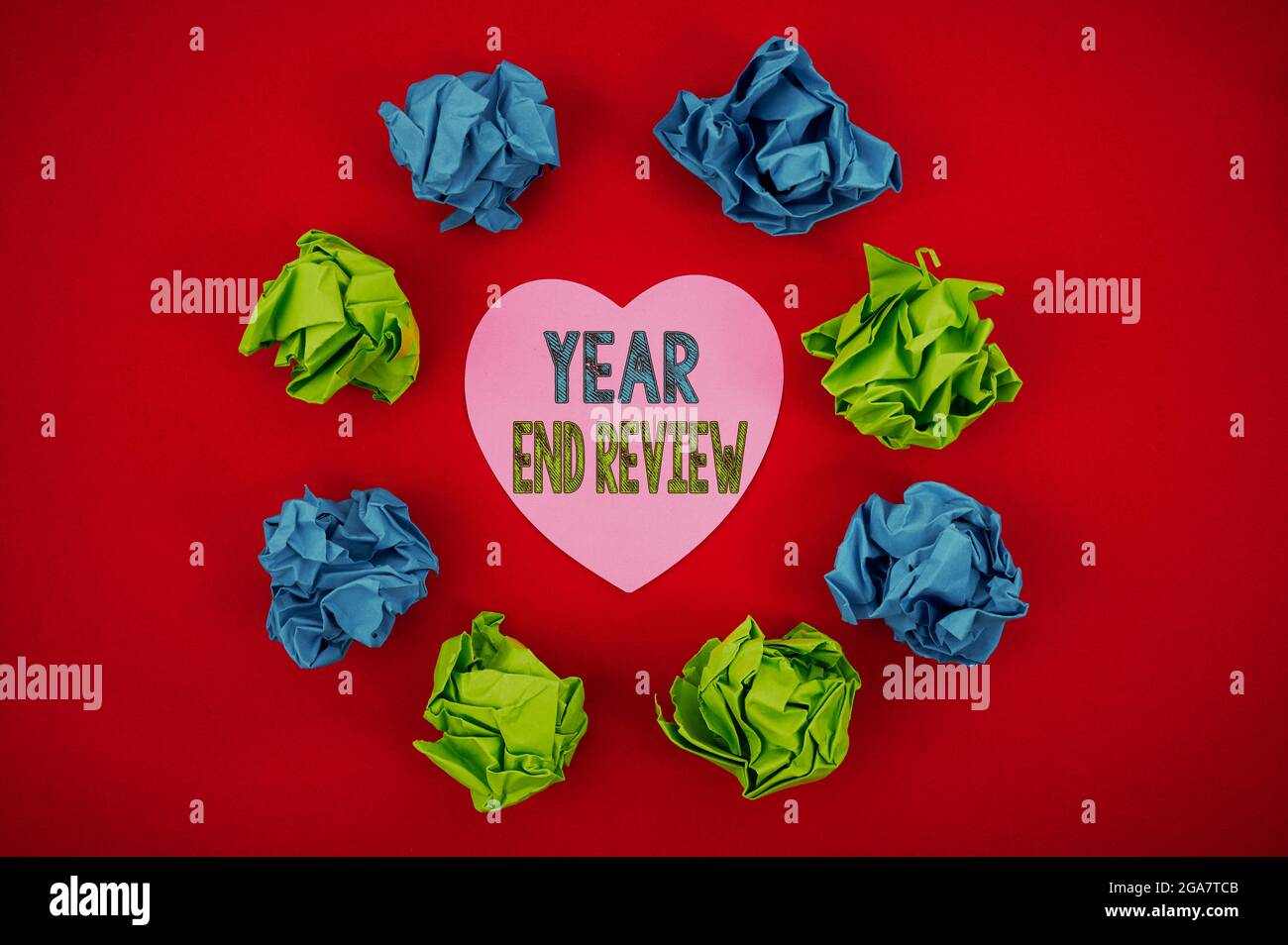 Hand writing sign Year end Review. Concept meaning annual assessment of ...