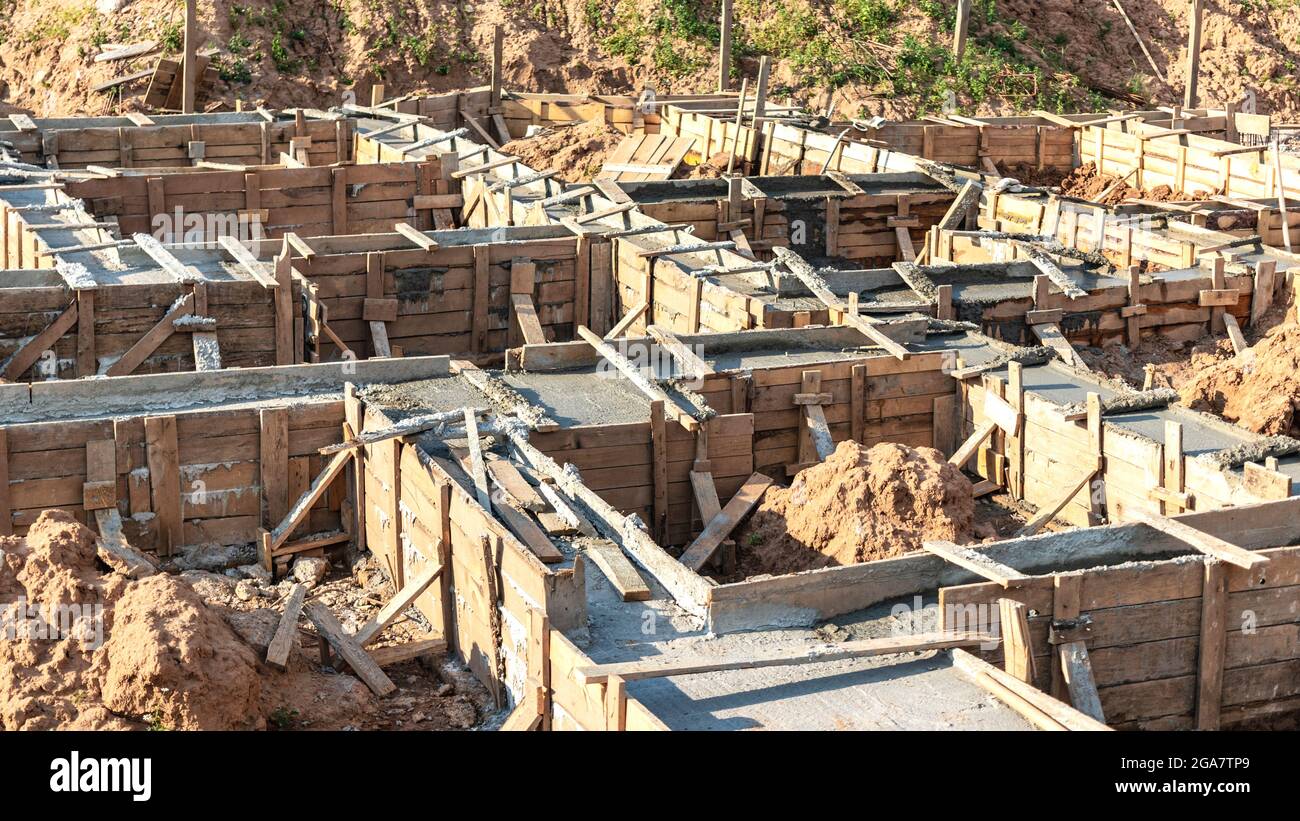 Steel reinforcement rebar strip foundation High Resolution Stock ...