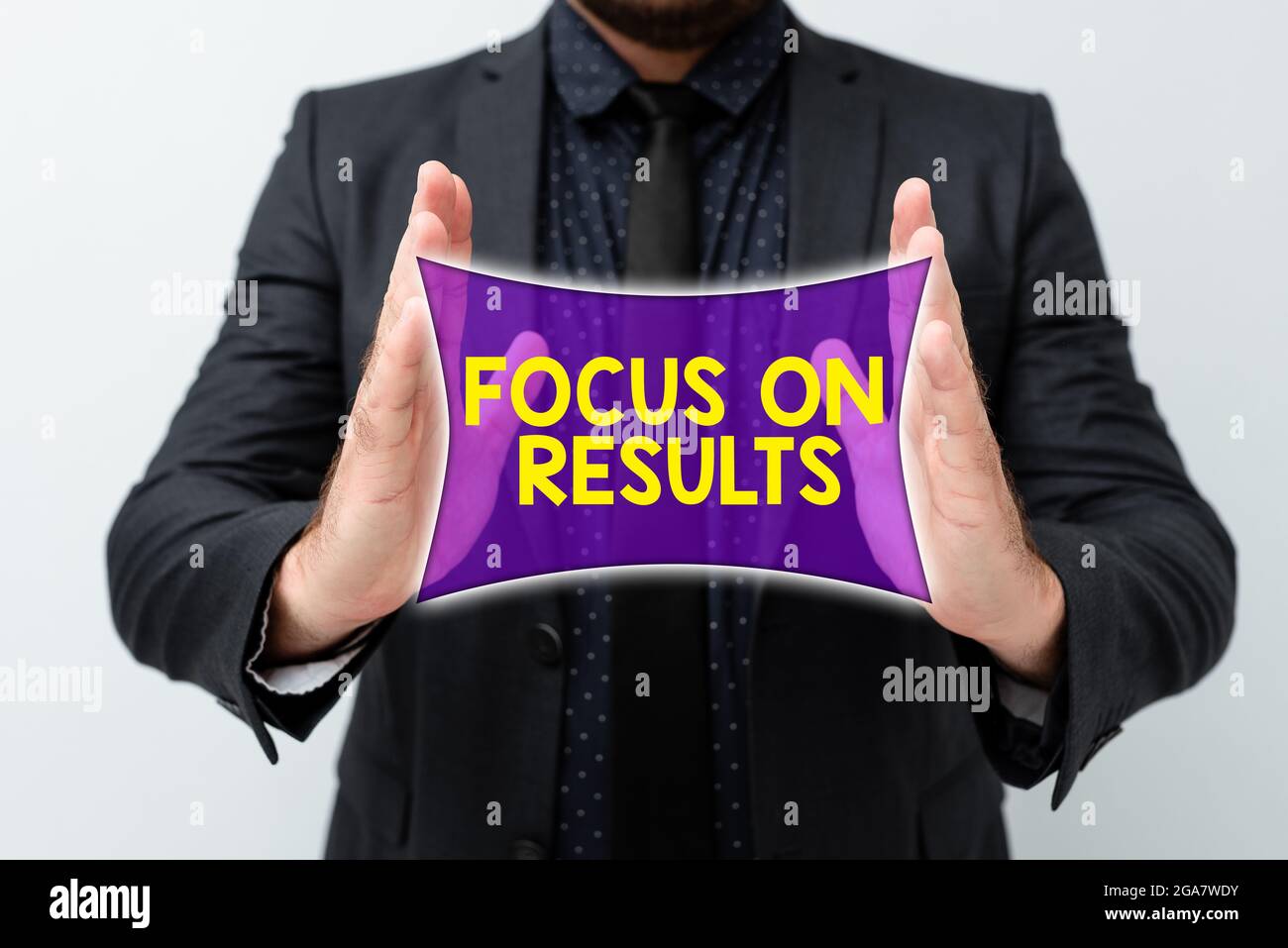 Text showing inspiration Focus On Results. Business showcase ...