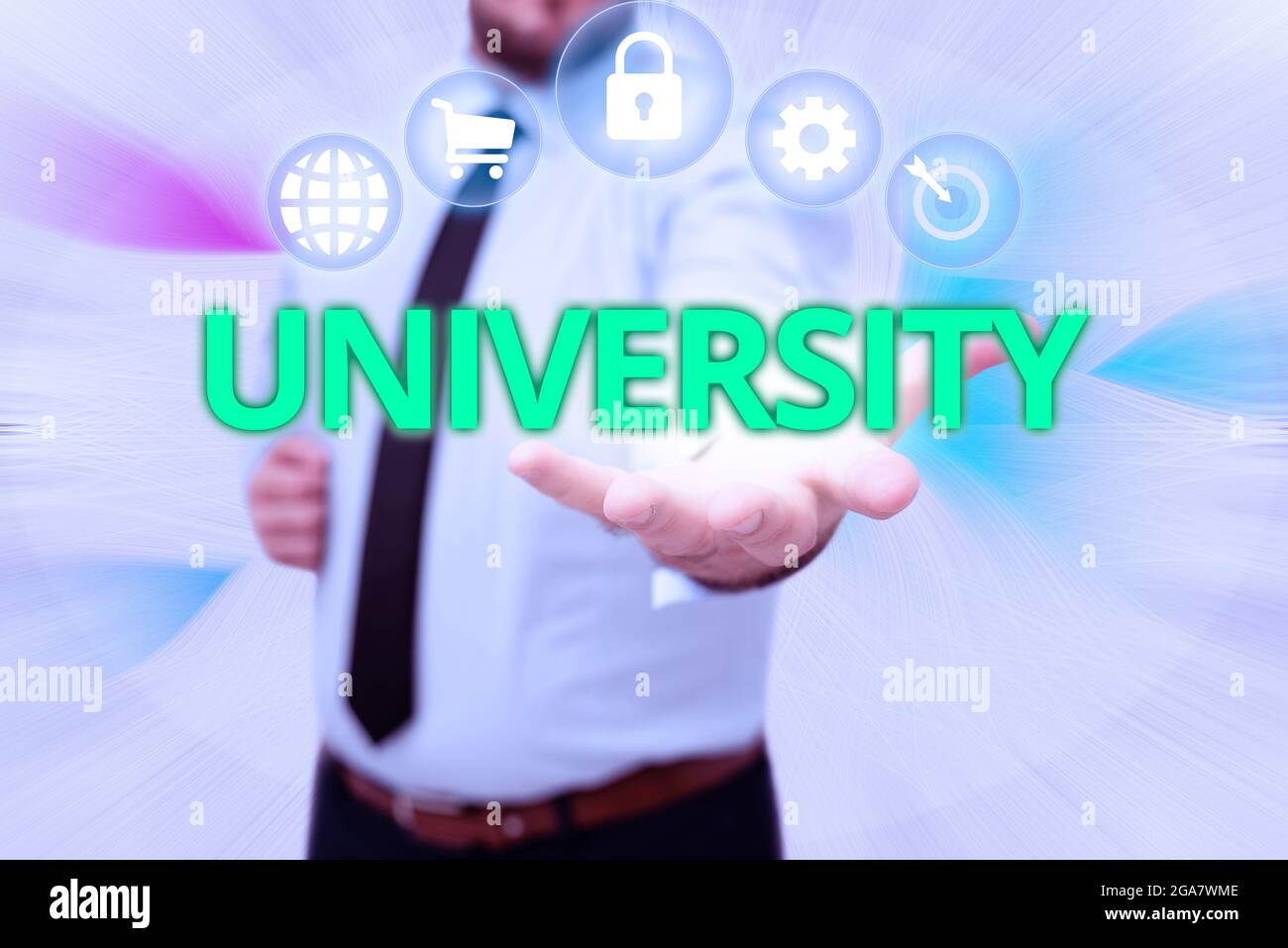 Text showing inspiration University. Concept meaning an educational ...