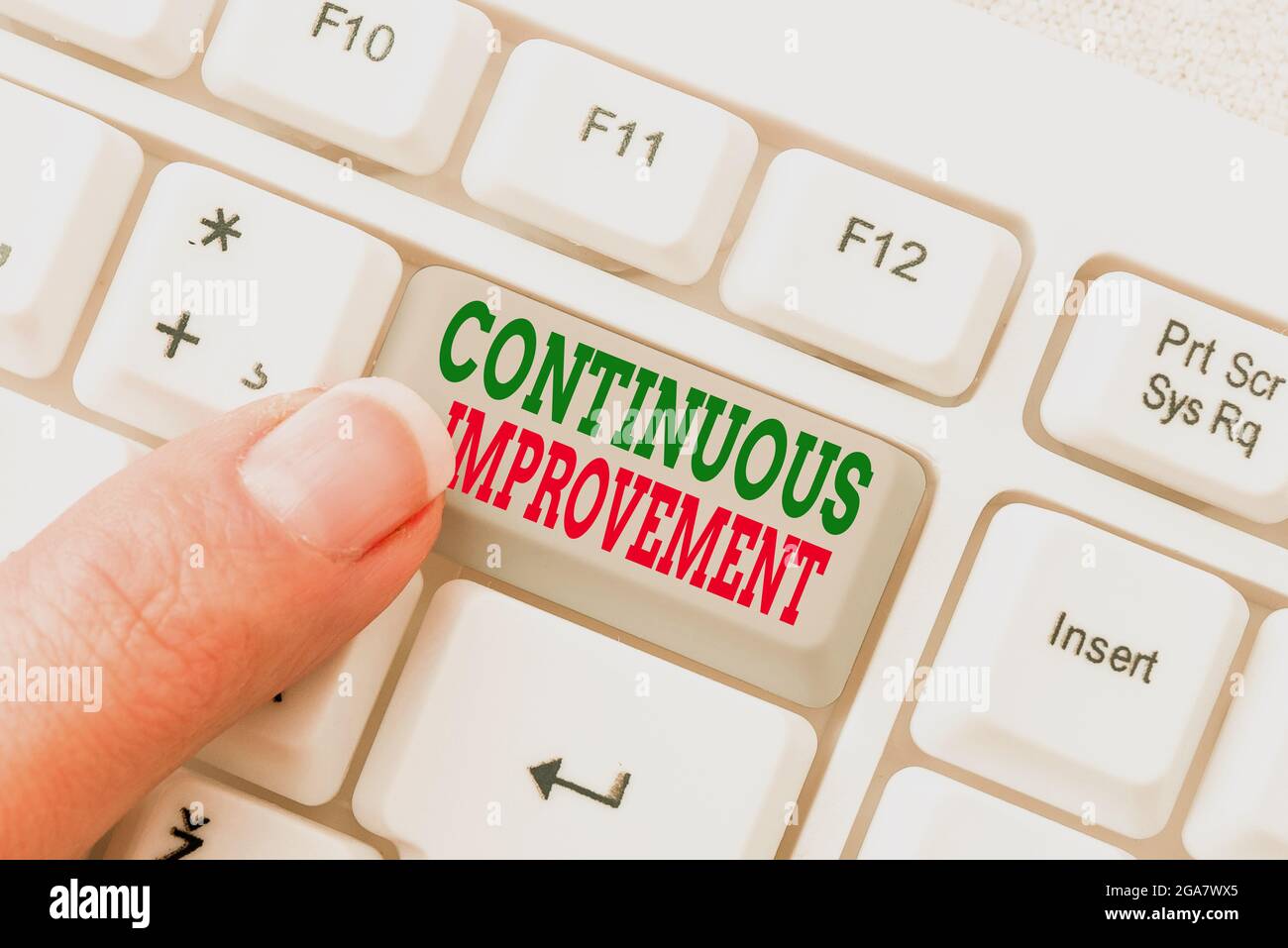 Handwriting text Continuous Improvement. Business idea making small ...