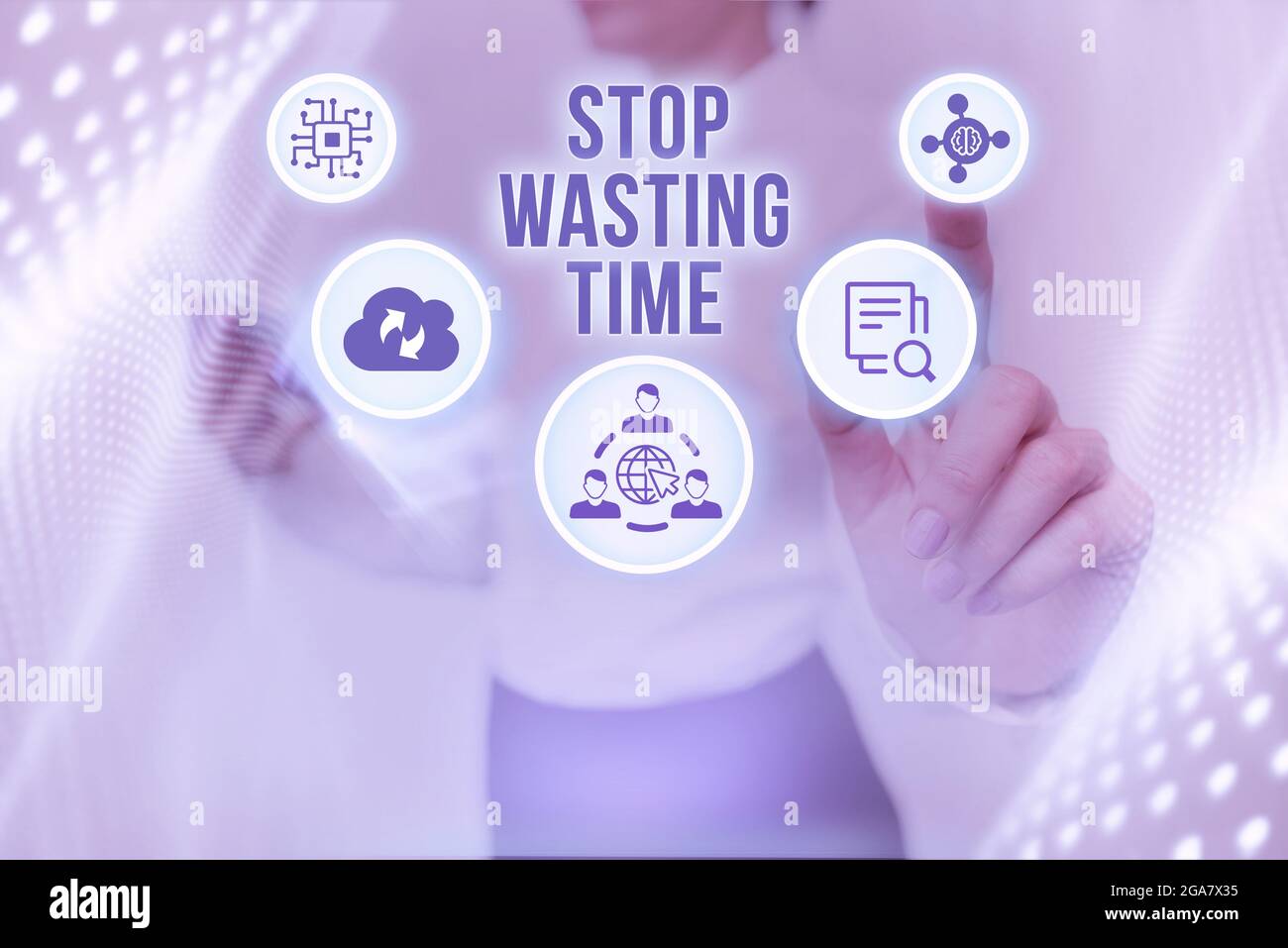 Hand writing sign Stop Wasting Time. Concept meaning Organizing ...