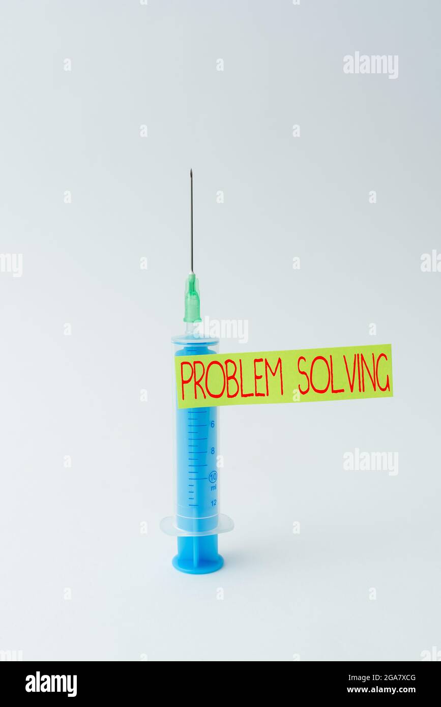 Conceptual caption Problem Solving. Business concept process of finding solutions to difficult ...