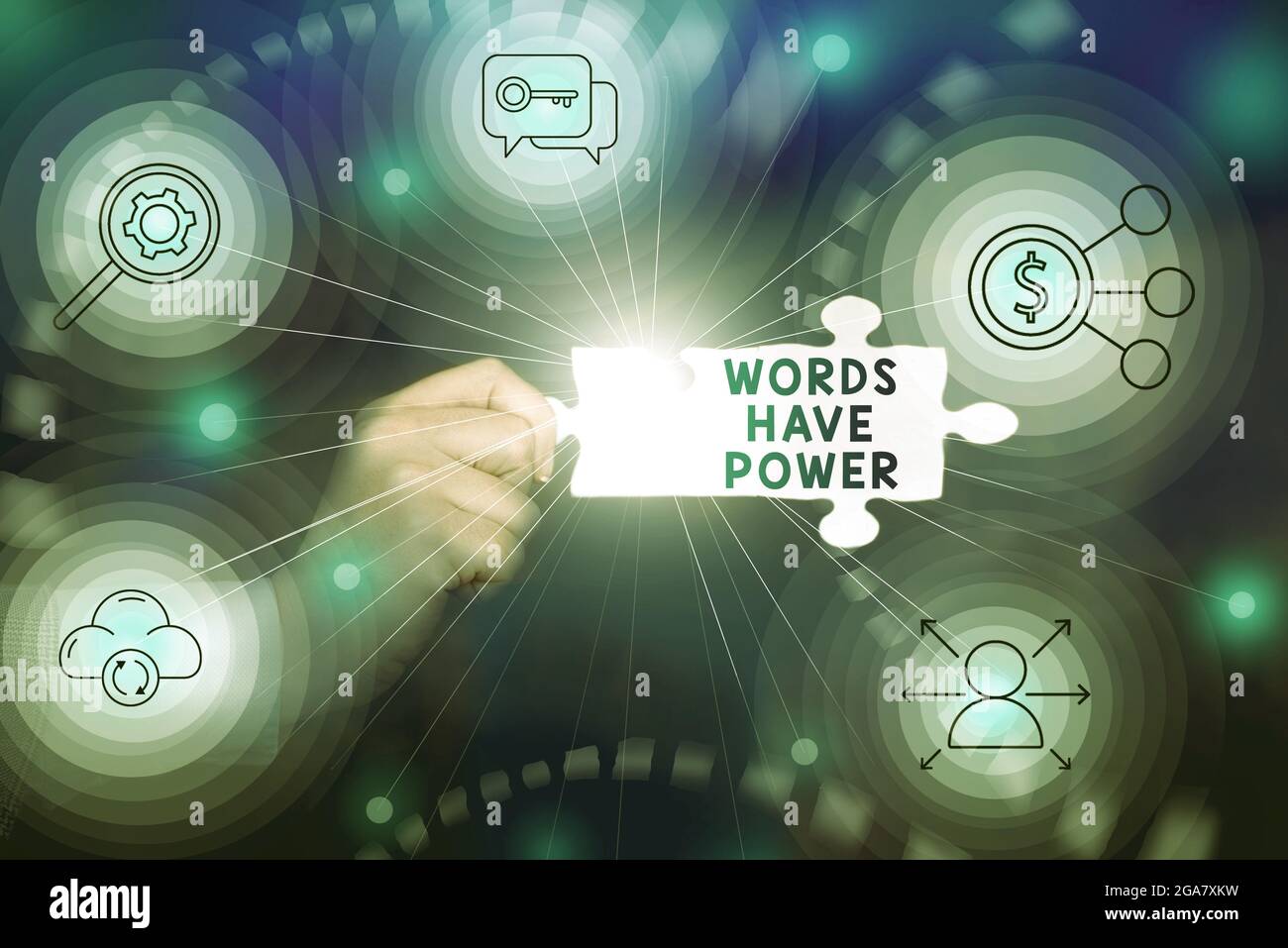 Sign displaying Words Have Power. Word for essential tools individuals ...