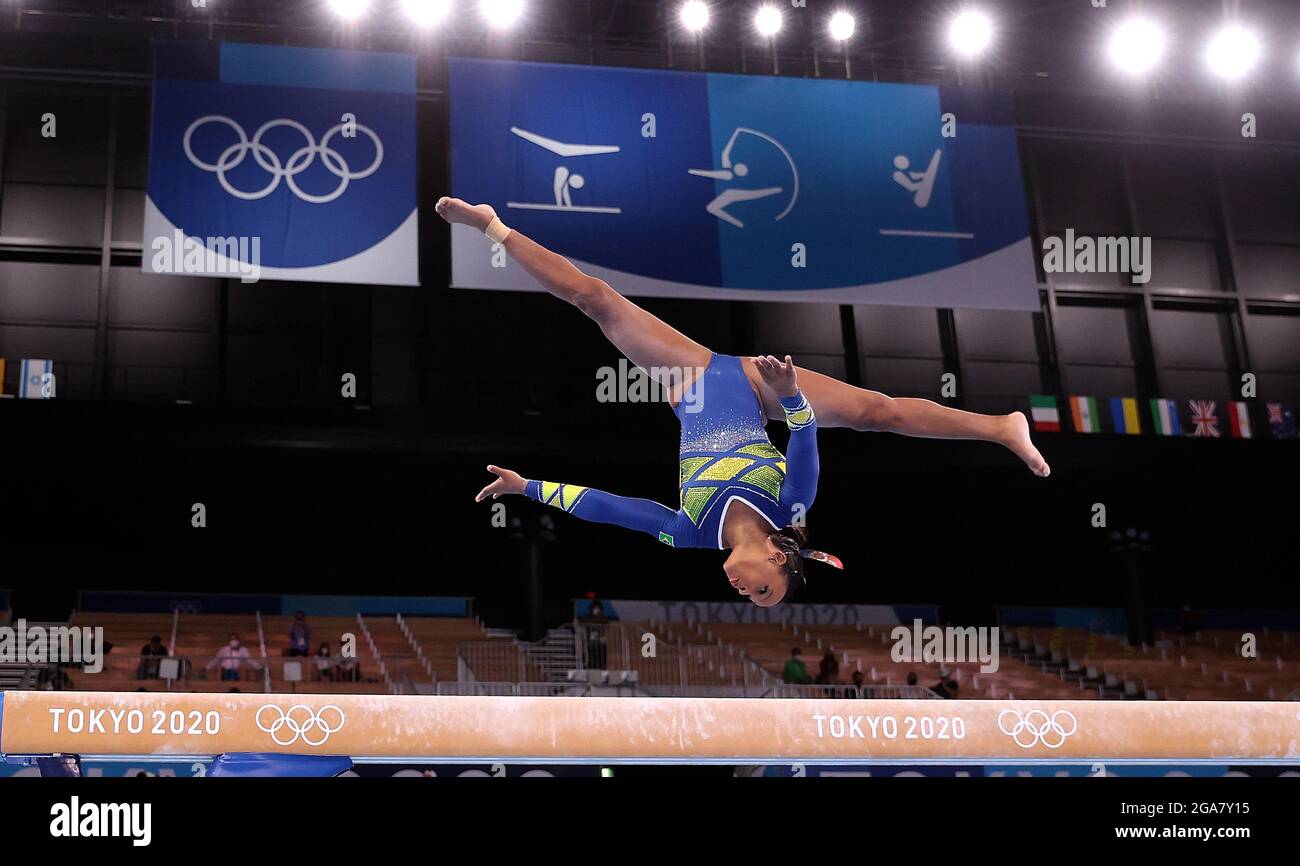 Tokyo, Japan. 29th July, 2021. Rebeca Andrade of Brazil competes in the ...
